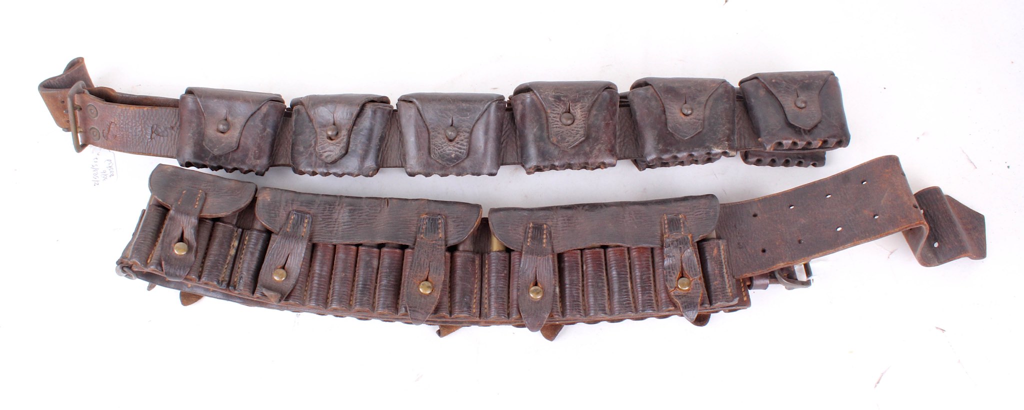 A .303 rifle brown leather ammo bandolier 1888/89 pattern, Boer war use ...