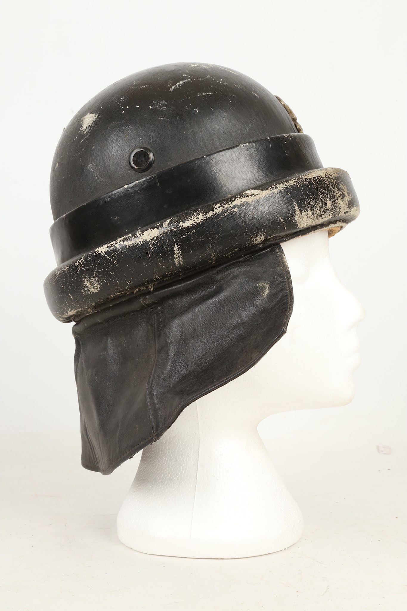 WWII Facsim, Italy interest; M35 Italian tank crew helmet, black ...