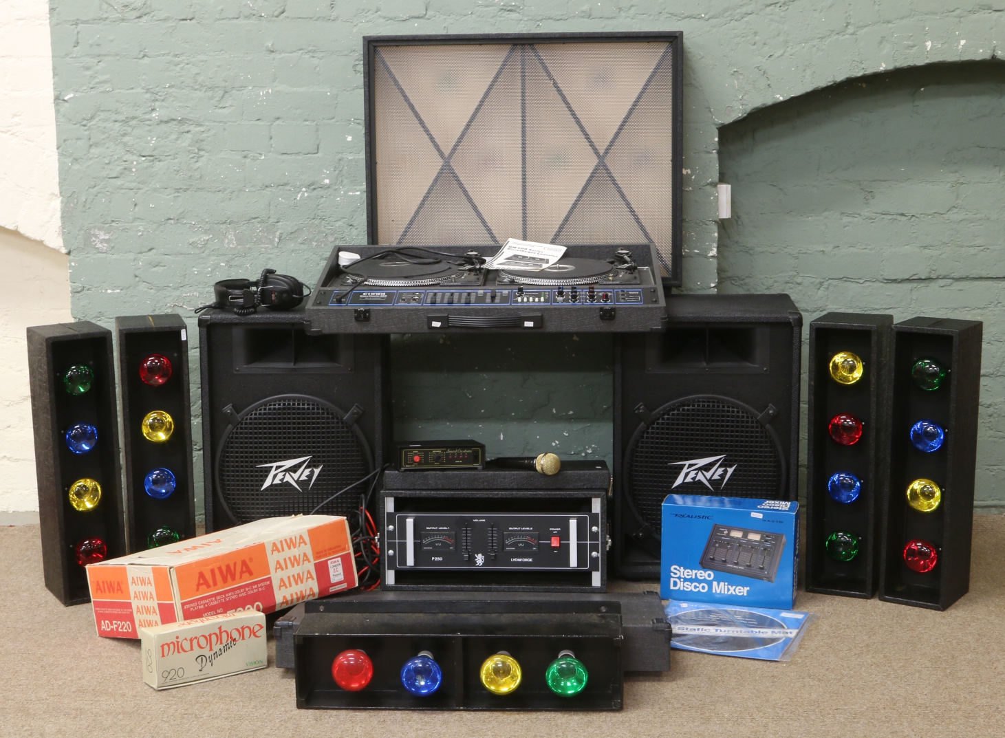 A large collection of disc jockey hi fi equipment to include cloud twin ...