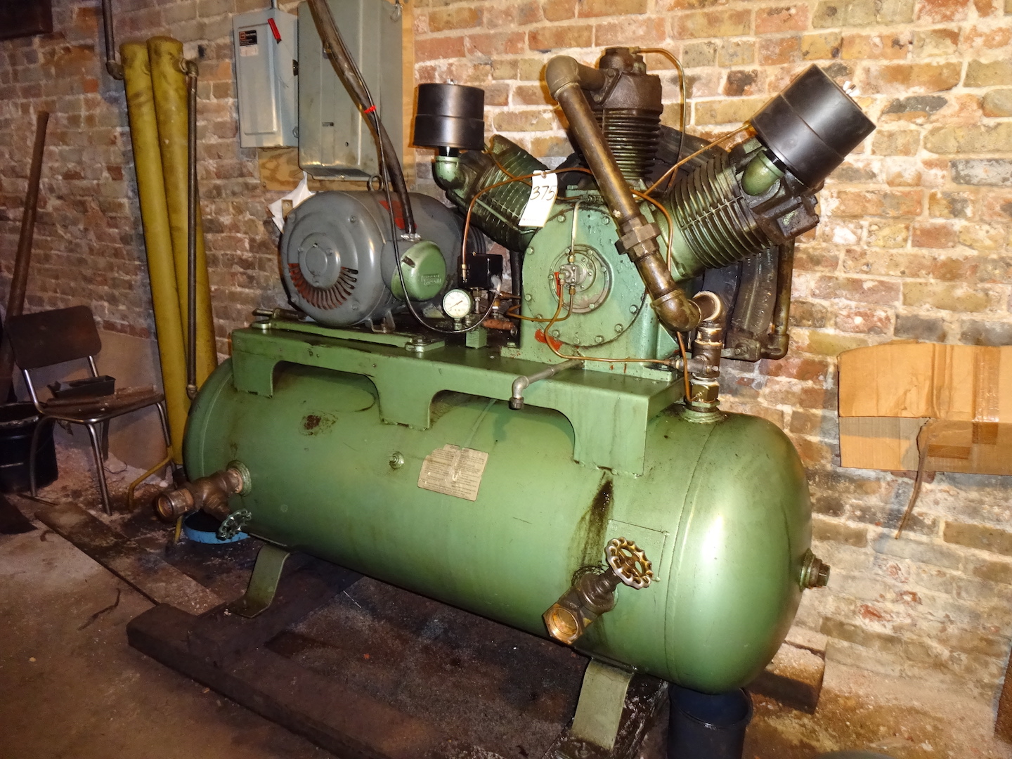 Westinghouse 20 HP Model 4AWC-1 Tank Mounted Air Compressor, S/N ...