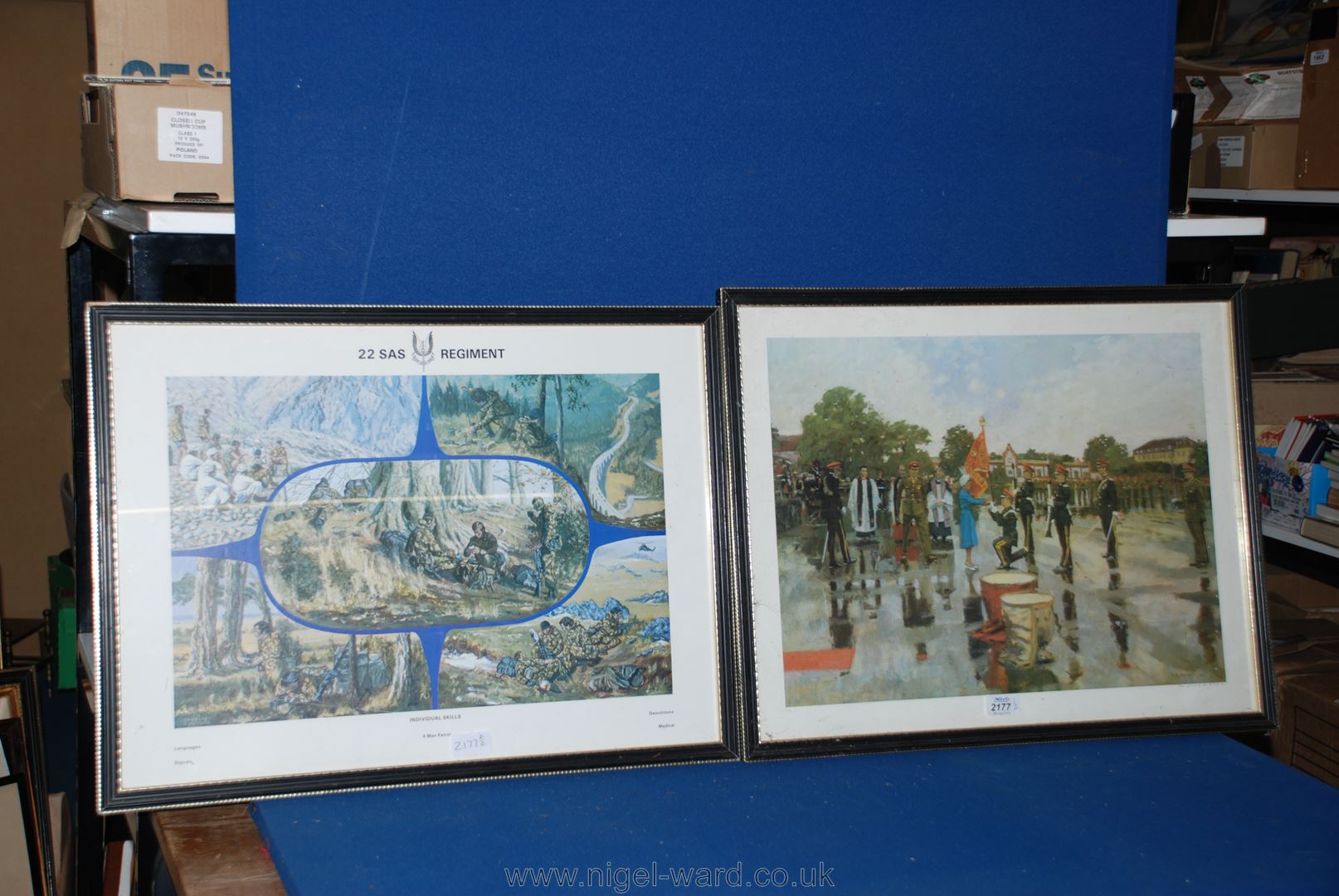 Two military Prints, one by Ken Howard no. 91/100 depicting a military ...