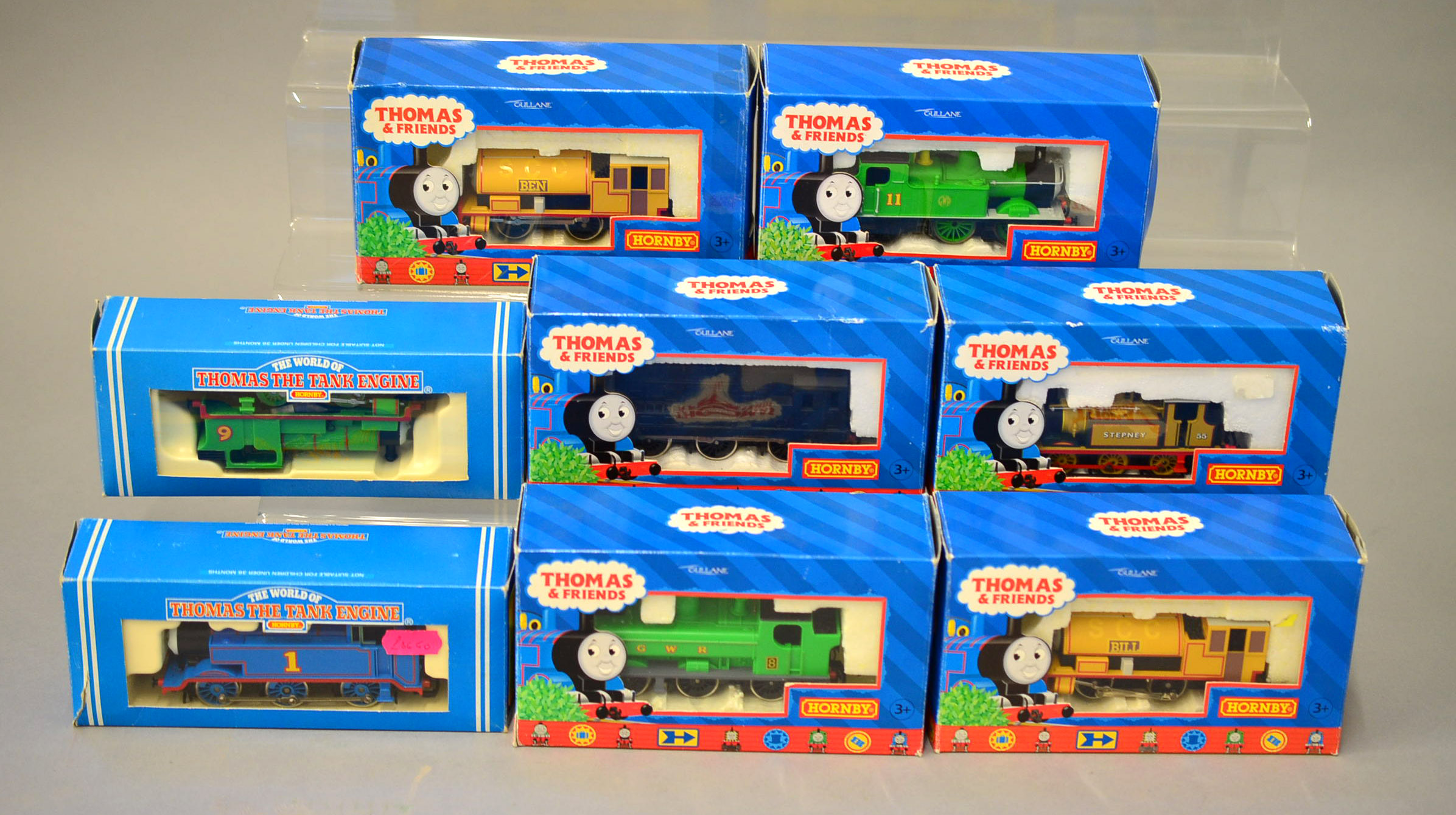 OO gauge. Eight Hornby Thomas & Friends locomotives: R9047 Ben; R382 ...