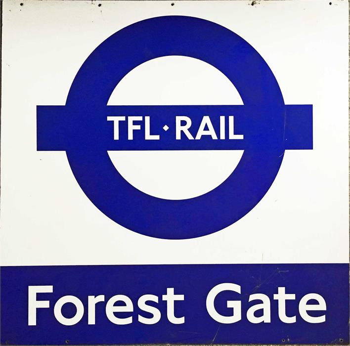 TfL-Rail PLATFORM ROUNDEL SIGN from Forest Gate station on the line ...