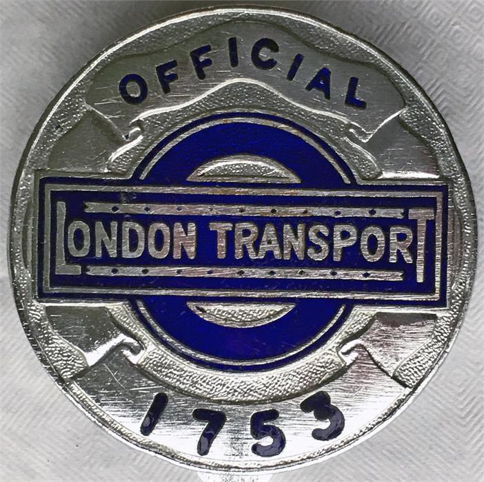 London Transport Buses OFFICIAL'S PLATE as issued to senior officers ...
