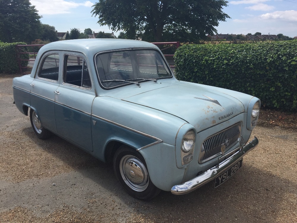 Ford Prefect 107E. 1960. Registration YSL 260. Mileage showing 70,640 ...