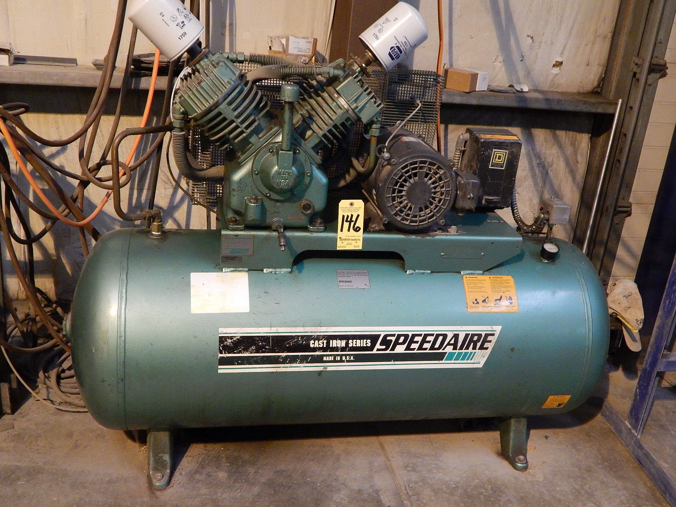 Speedaire 10 HP, 2-Stage Tank Mounted Piston Type Air Compressor with ...