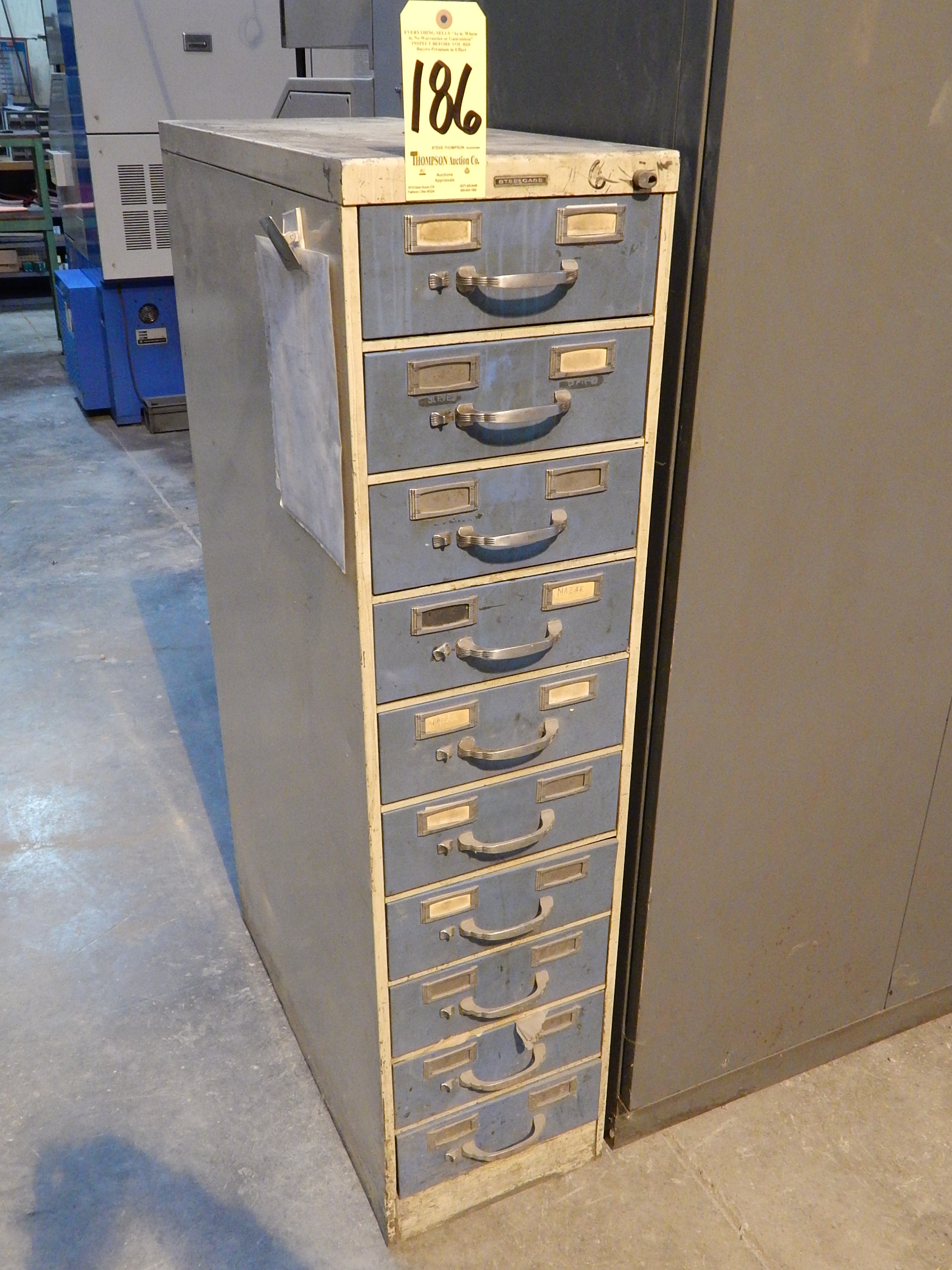 10-Drawer Parts Cabinet and Contents