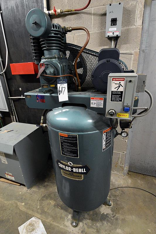 1- Saylor-Beall model VT-735-80 air compressor w/ 5 H.P. motor w ...