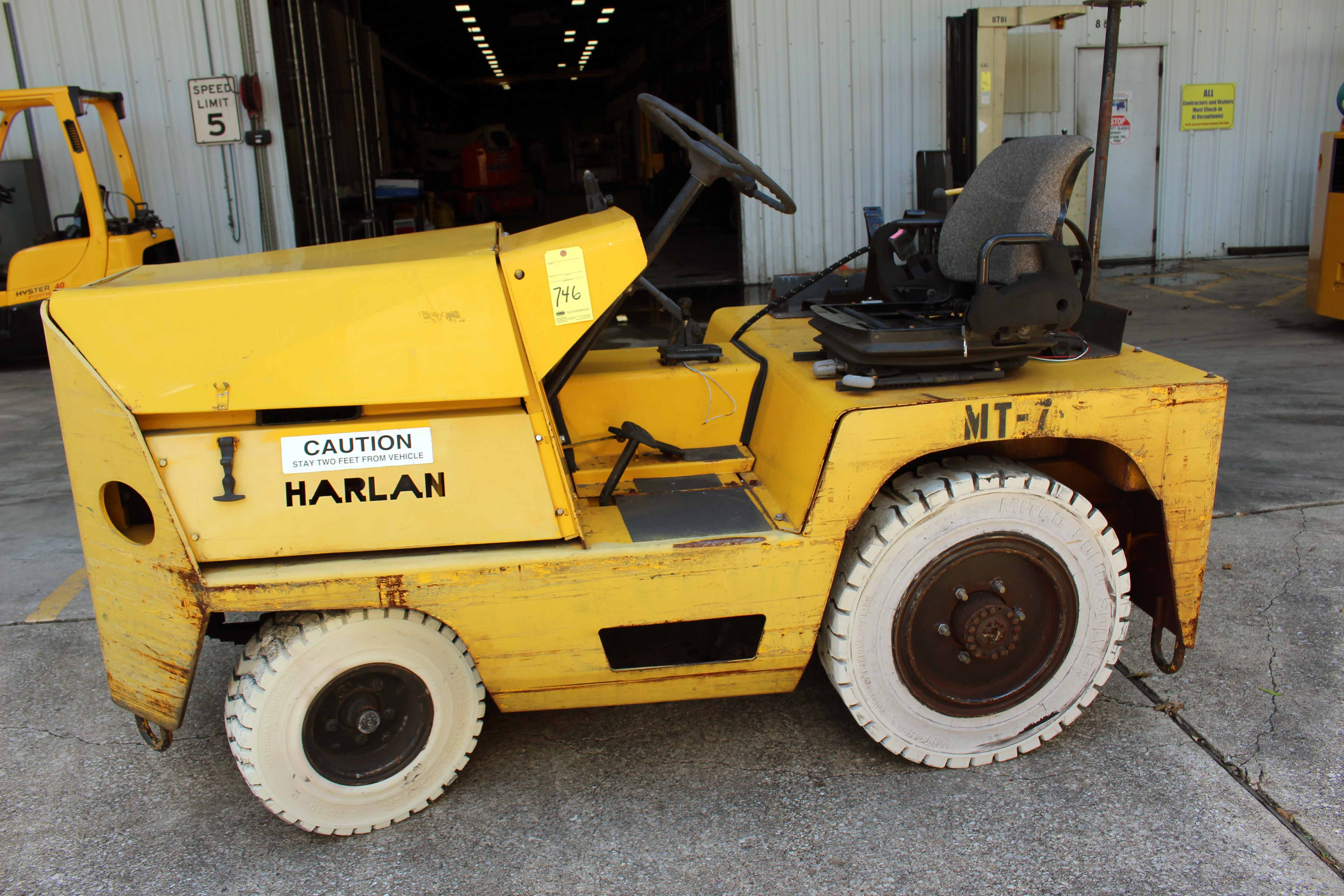 { Choice of lots: 745,746 } TOW TRACTOR, HARLAN 3,000 LB. CAP. MDL ...