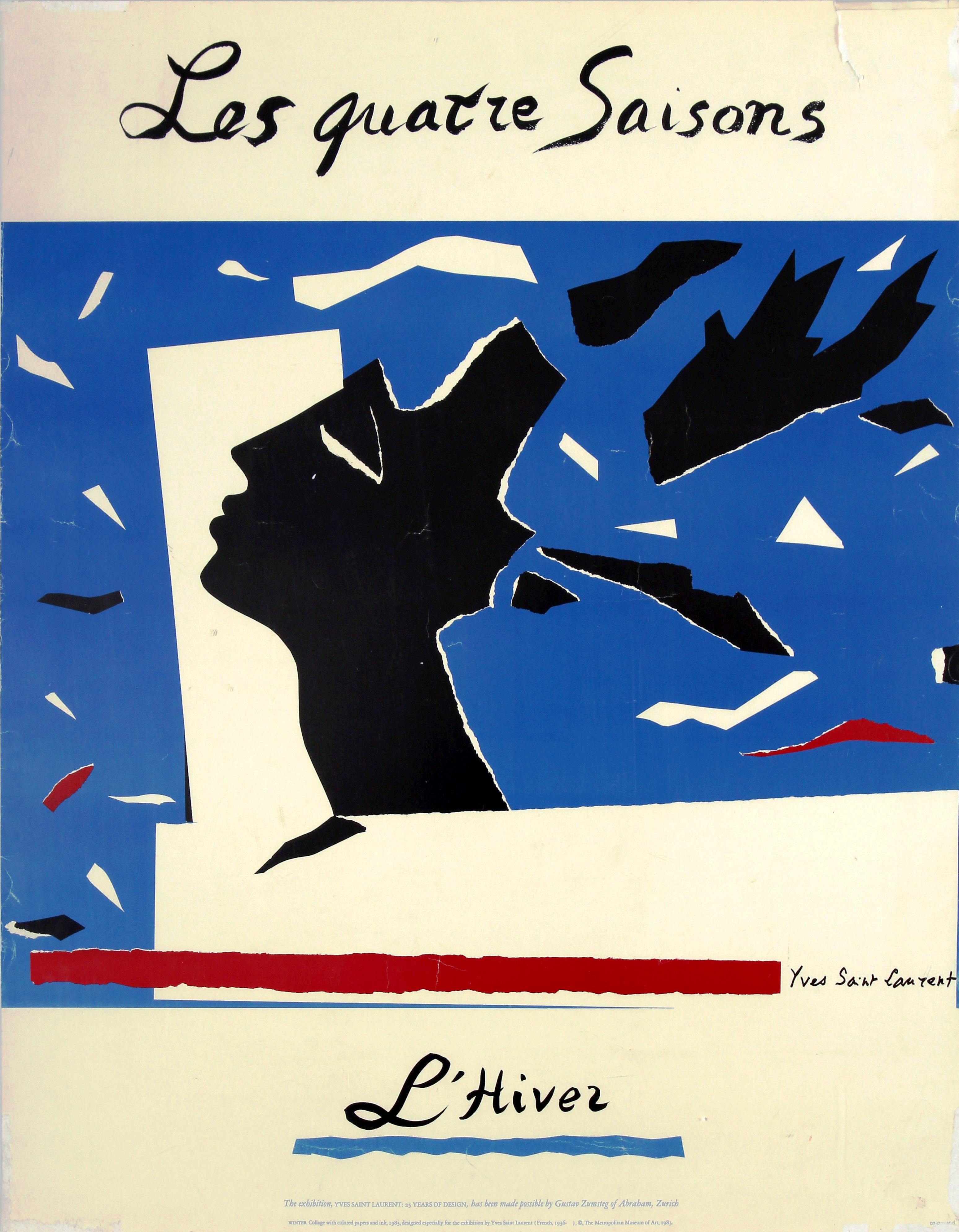 Original vintage advertising poster for an Yves Saint Laurent: 25 years ...