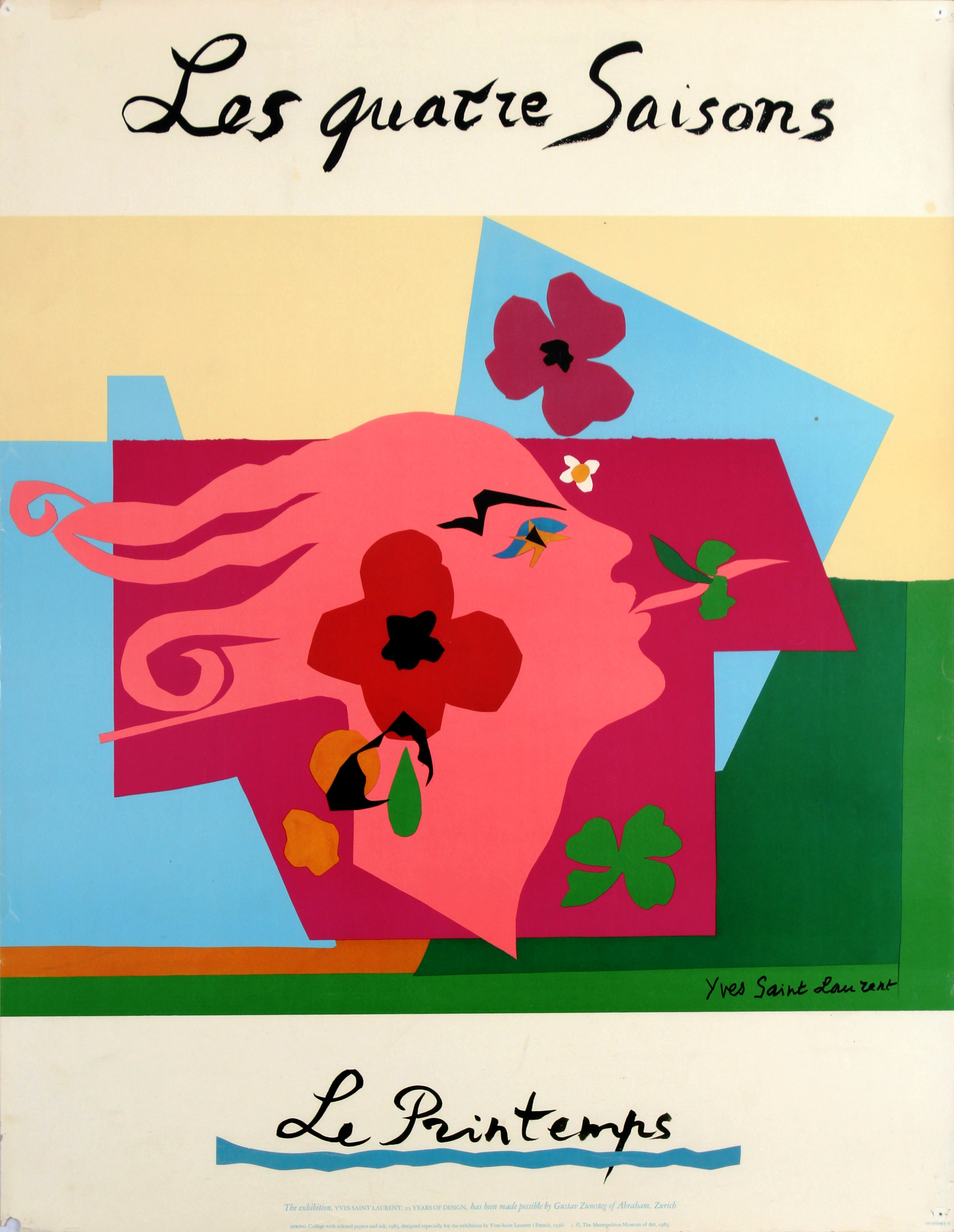 Original vintage advertising poster for an Yves Saint Laurent: 25 years ...