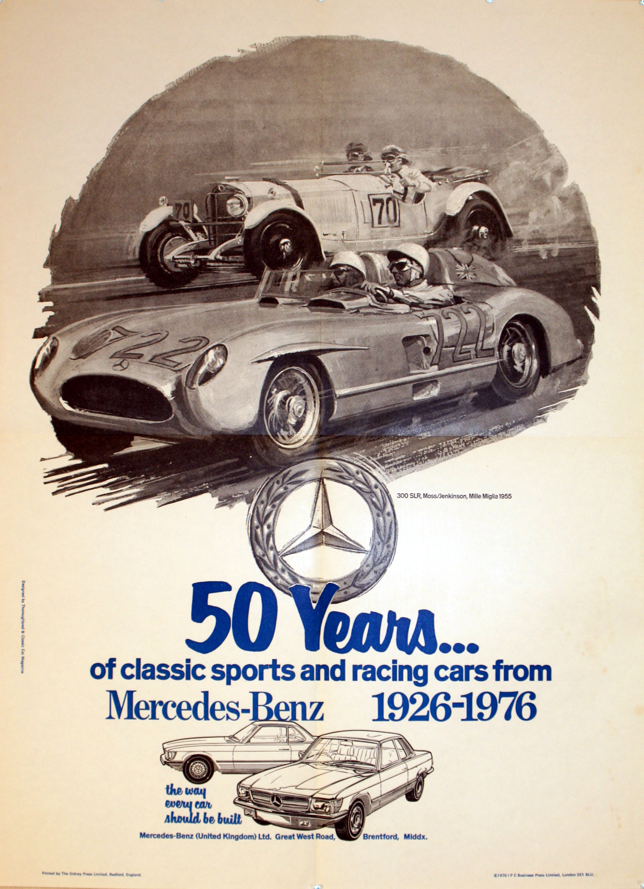 Mercedes Benz Original vintage advertising poster for Mercedes Benz, 50 ...
