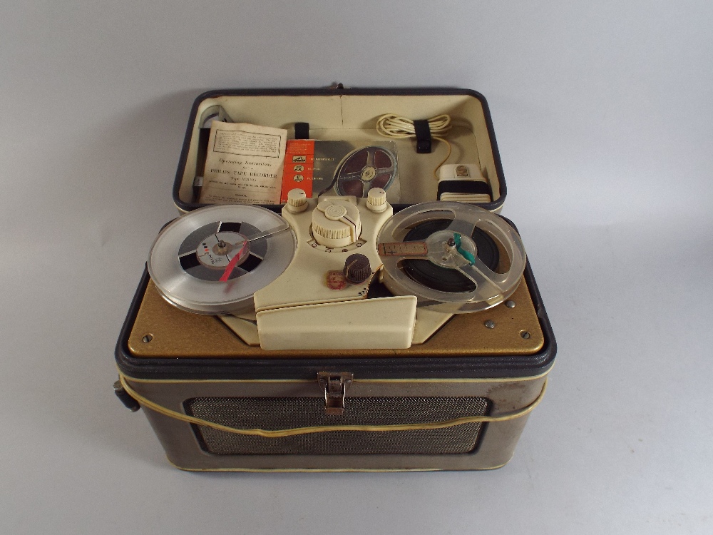 A Vintage Philips Reel to Reel Tape Recorder.