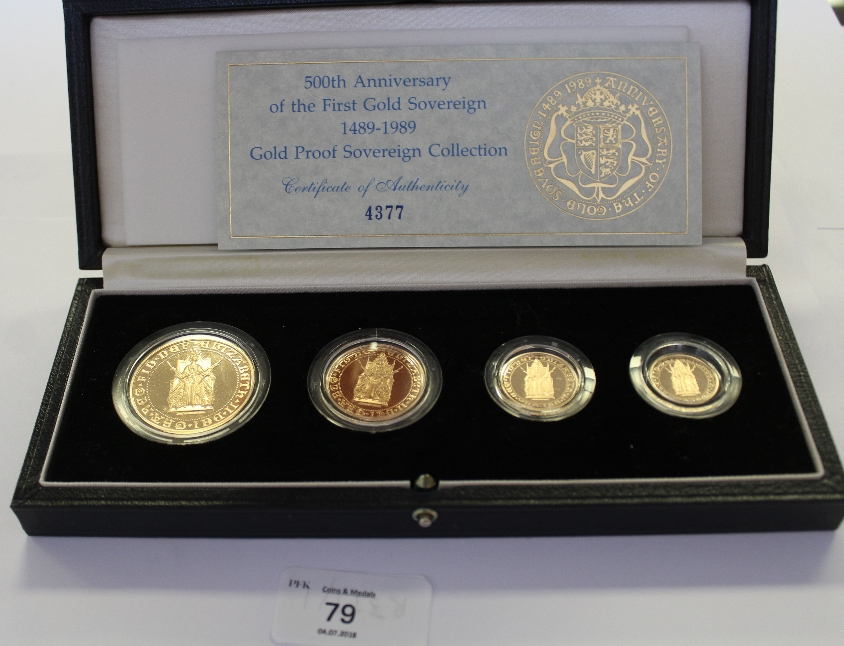500th Anniversary of the First Gold Sovereign 1489-1989 14-coin ...