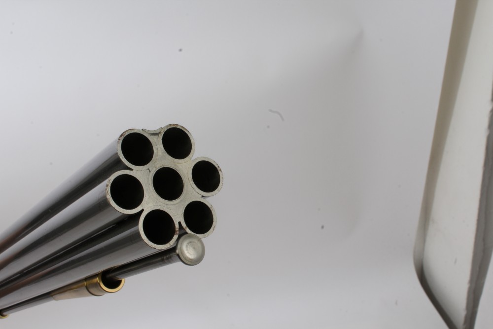 Replica Nock flintlock volley gun with seven barrels, working action ...