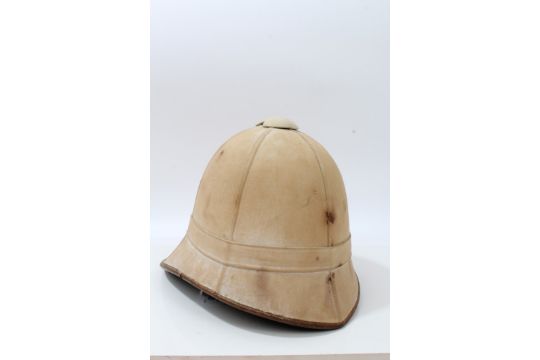 Victorian Officers' Zulu War-type pith helmet with green cloth and ...