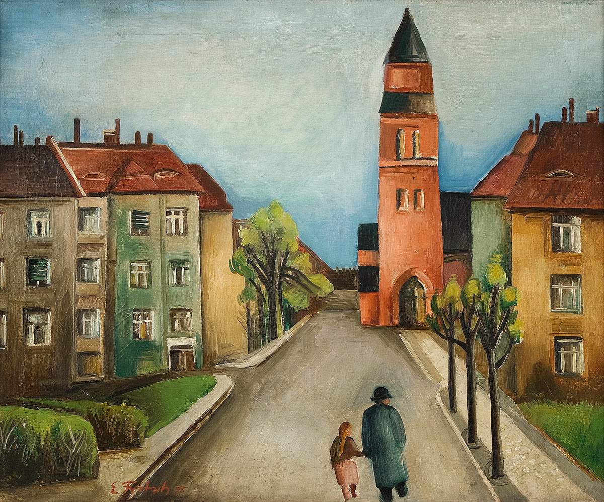 Fritsch, Ernst(1892 Berlin 1965)Katholische Kirche in Friedenau. Öl auf ...