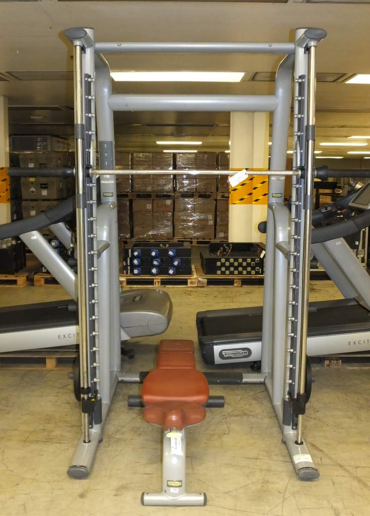 Technogym Multipower Smith Machine With Adjustable Bench & 4x 2.5kg, 4x ...