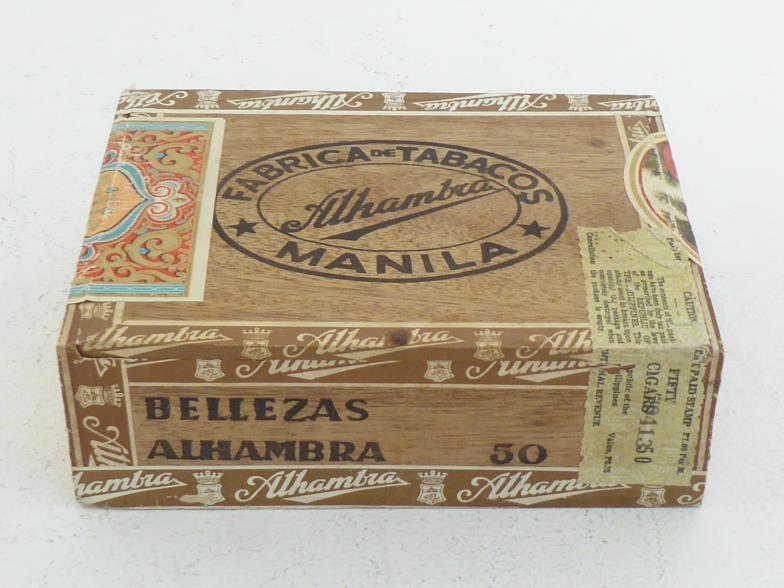 An unopened box of 50 Alhambra Bellezas cigars, a box of 9 La Tropical ...