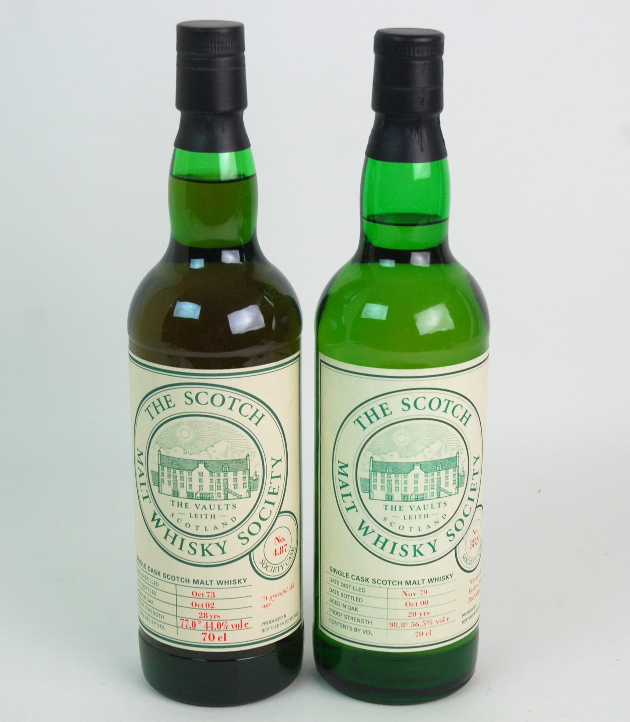 TWO BOTTLES OF THE SCOTTISH WHISKY SOCIETY comprising: No.38.9 ...