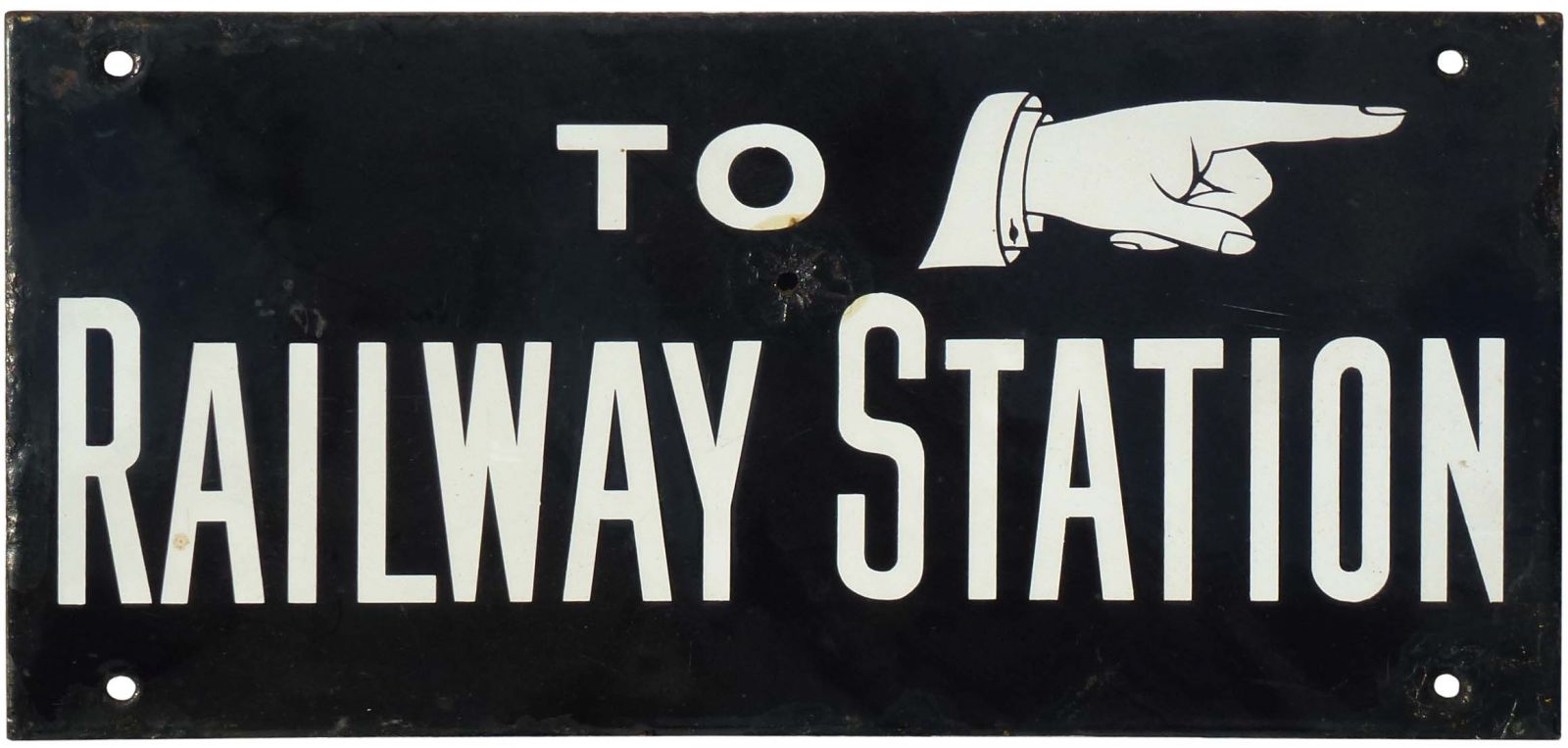 Street Direction Signs, To Railway Station, LMS: A LMS double-sided ...