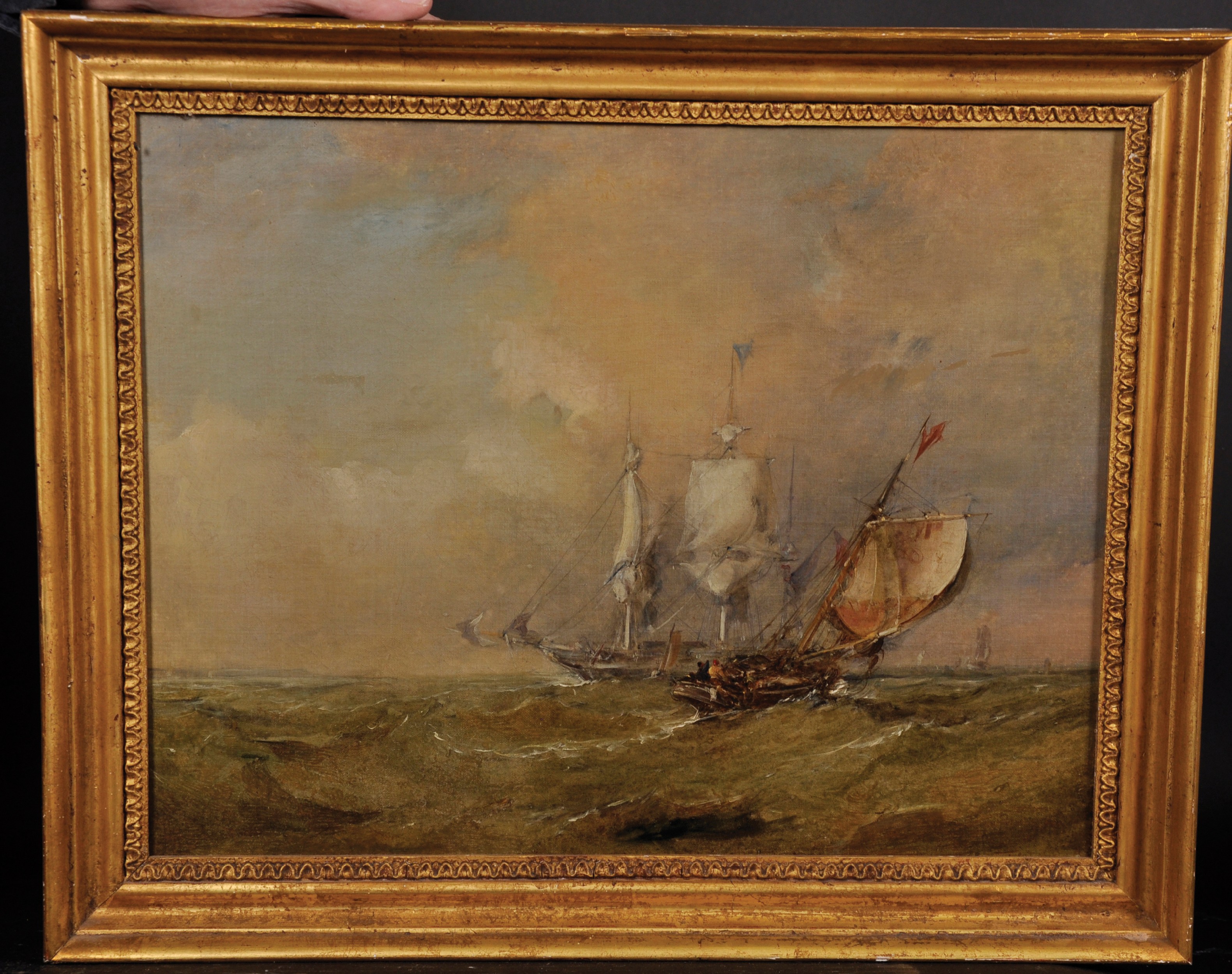 George Chambers (1830-c.1890) British. "Off Gravesend", a Shipping ...