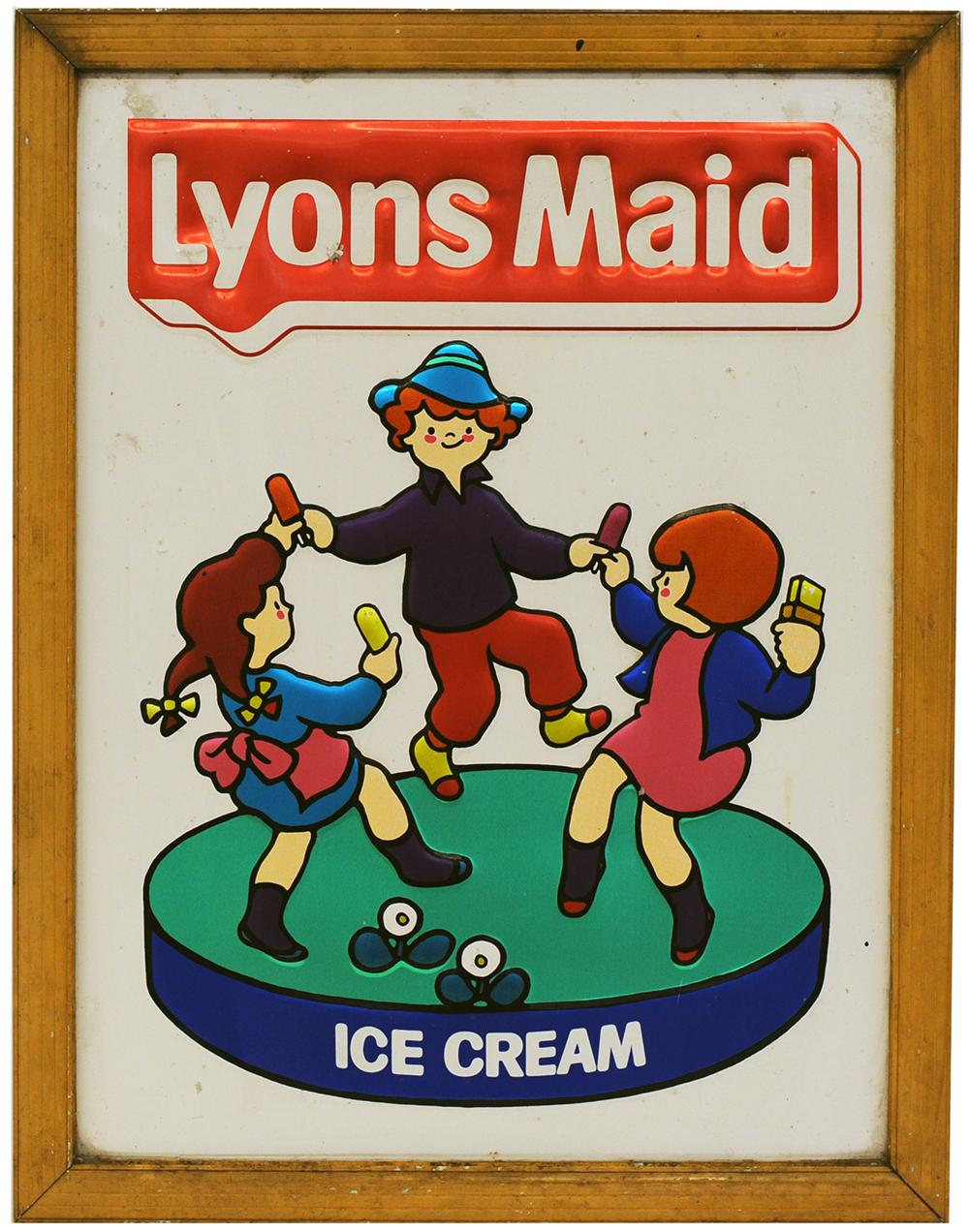 Advertising Aluminium sign in original clip frame LYONS MAID ICE CREAM ...
