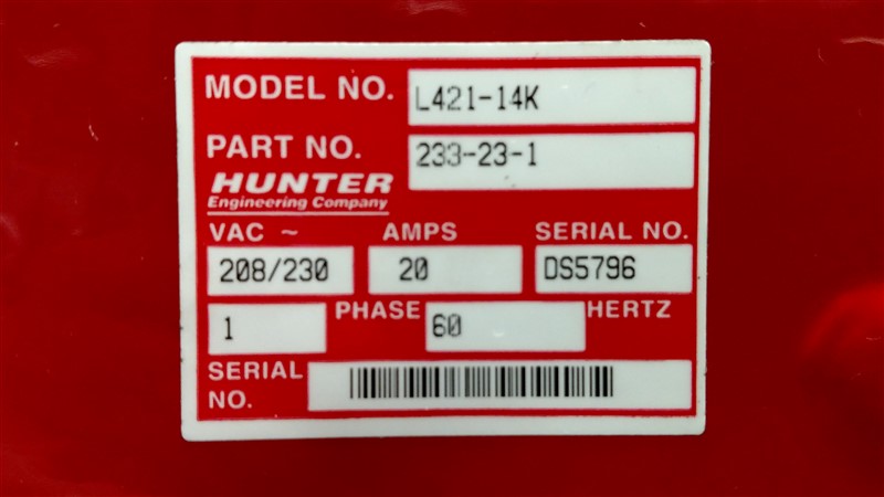 Hunter L421-14K 14,000 Lb. 4-Post Surface Alignment-Rack Lift s/n ...
