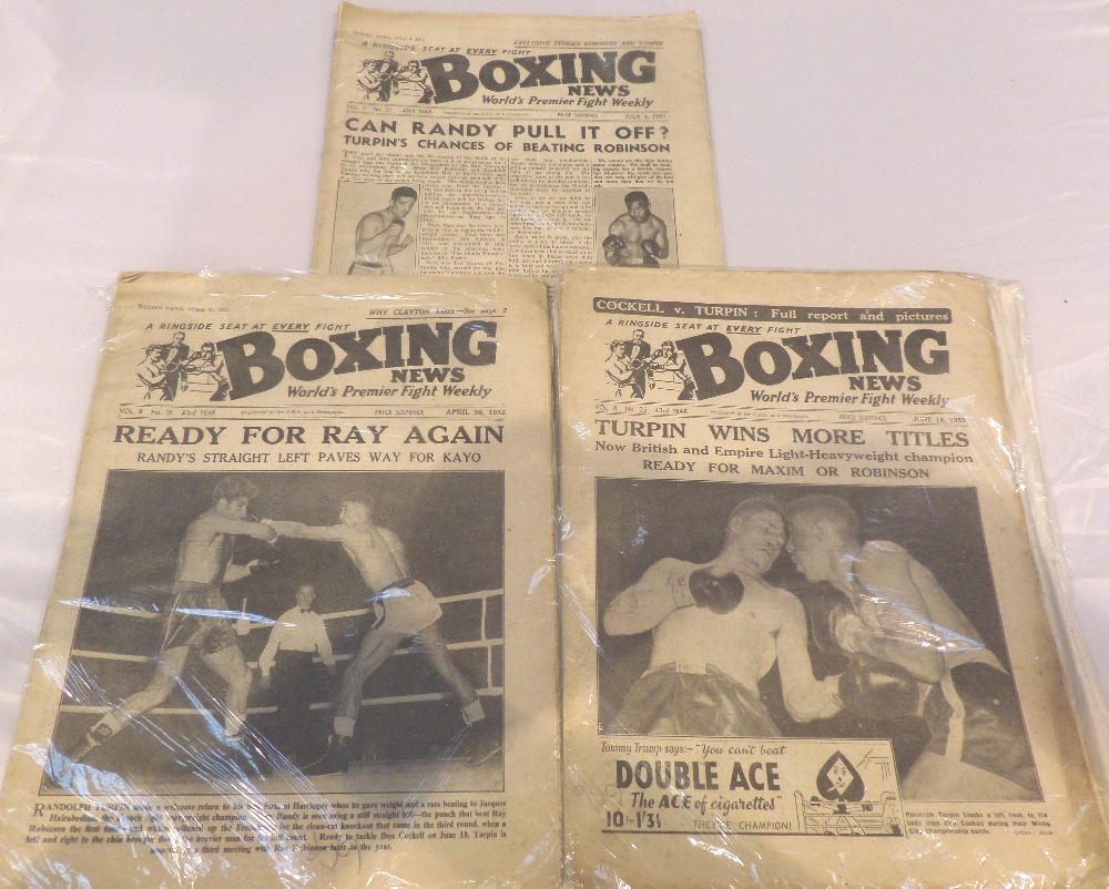 Collection of 1950's boxing news papers