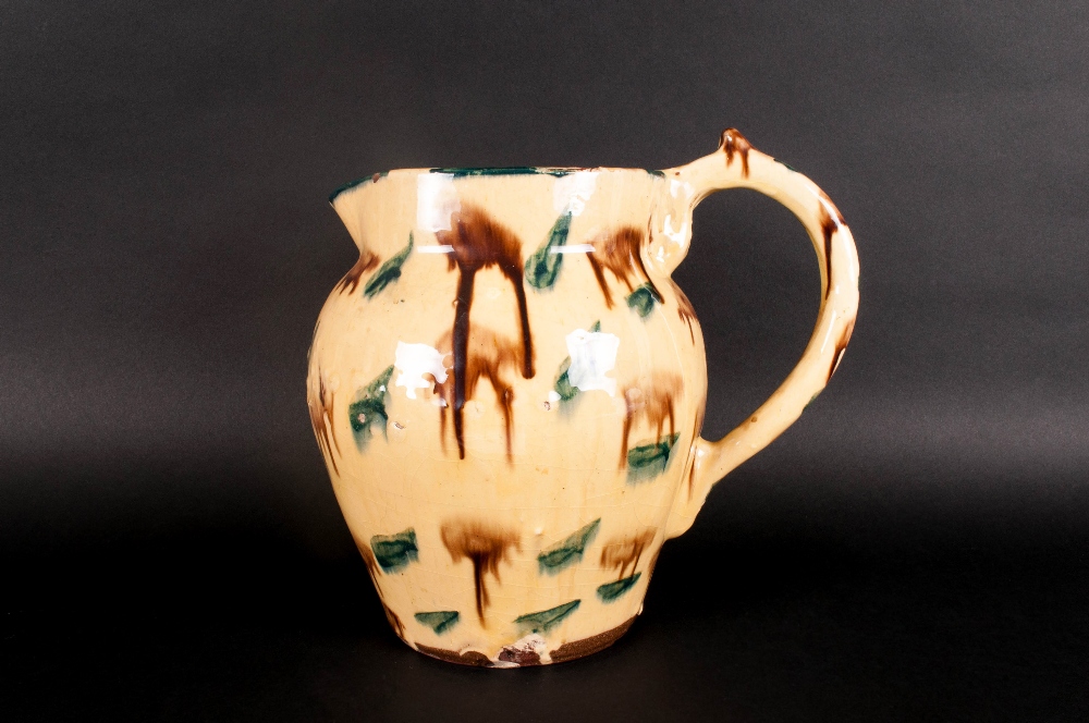 Buckley Slipware Pottery Milk Jug, slight glaze flaking. 19thC, 8.5 ...