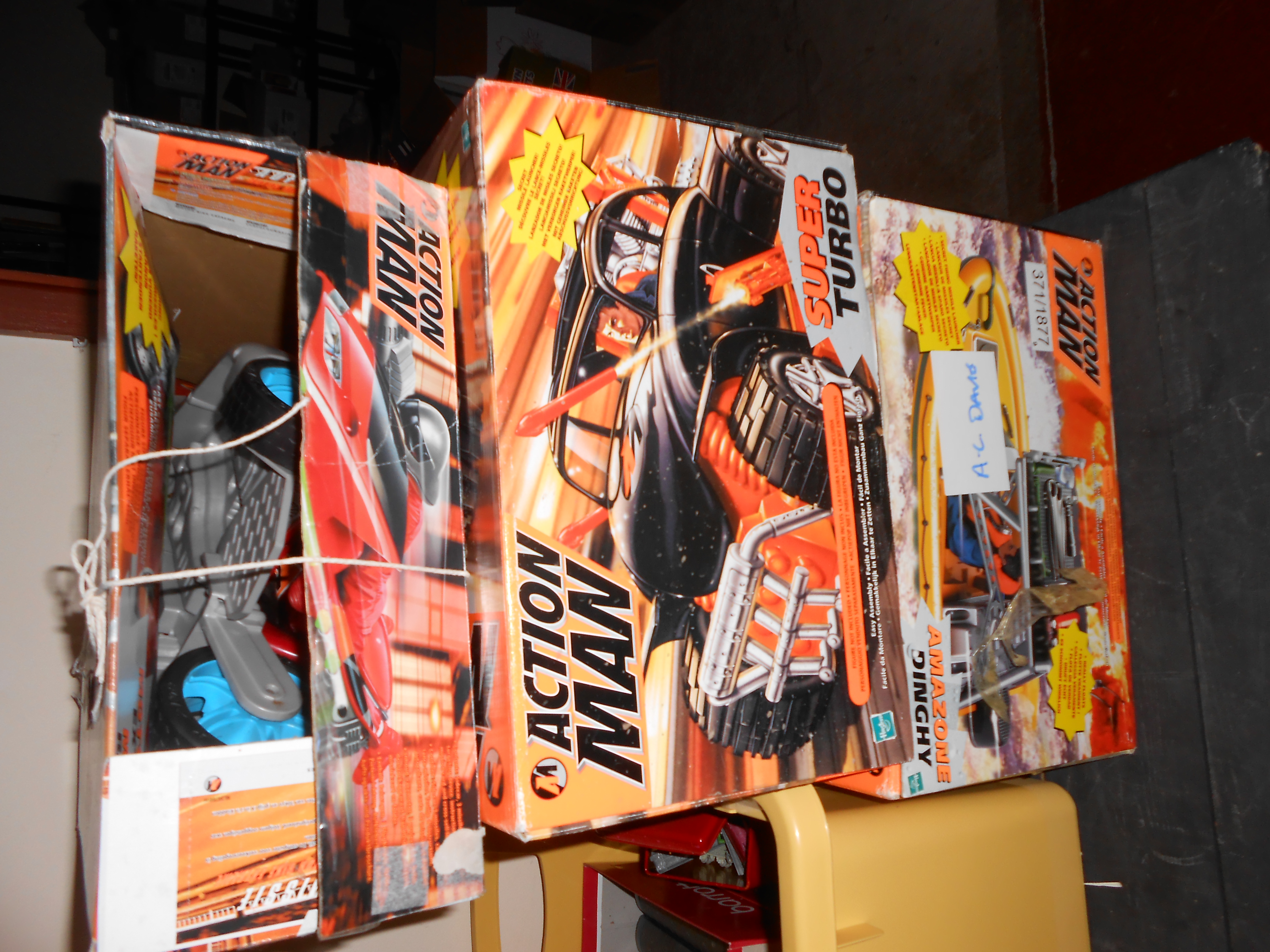 Action man super turbo, motor bike and Amazon dinghy -3 Reserve: £20