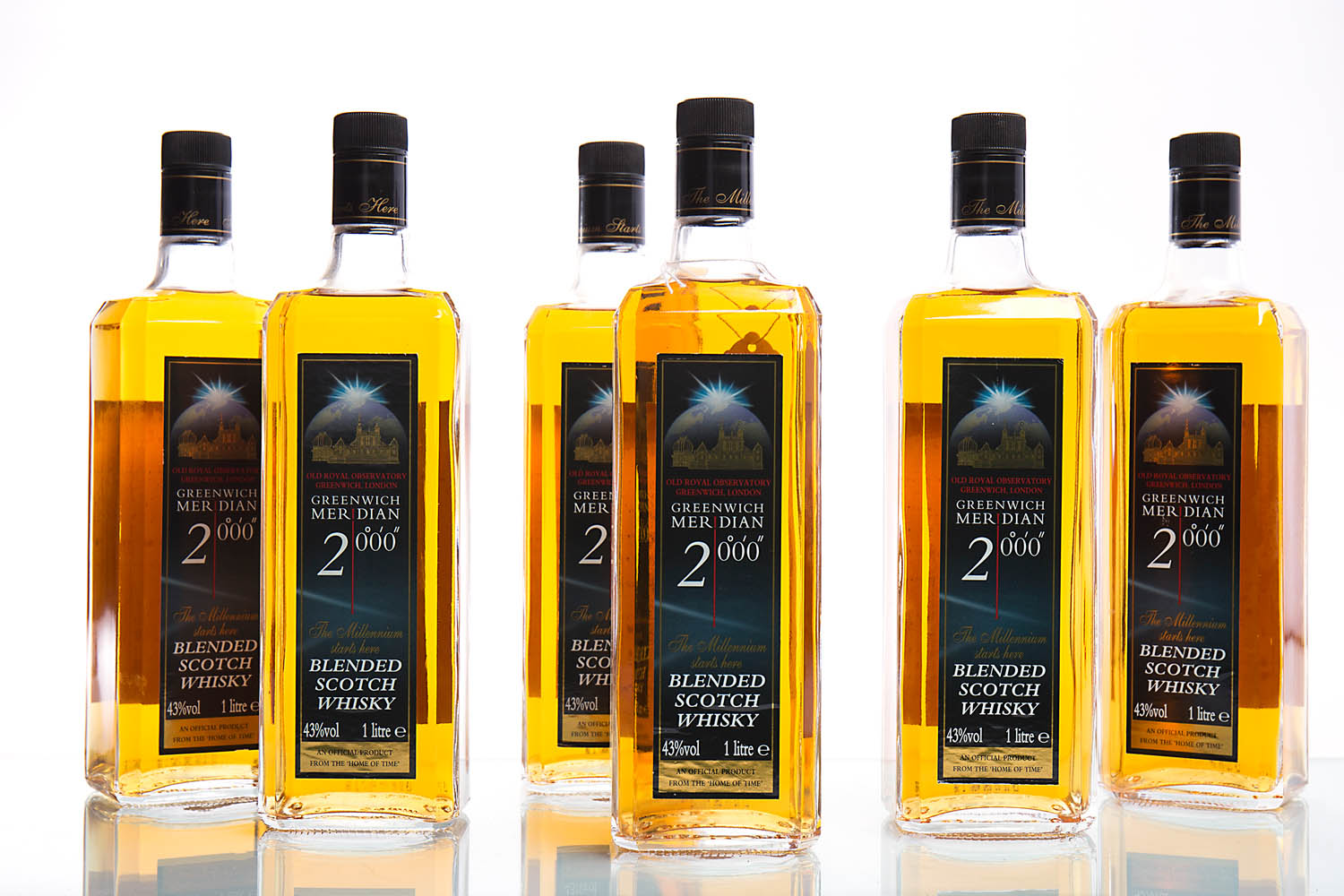 GREENWICH MERIDIAN 2000 (6)Blended Scotch Whisky. 1L, 43% volume. 6 ...