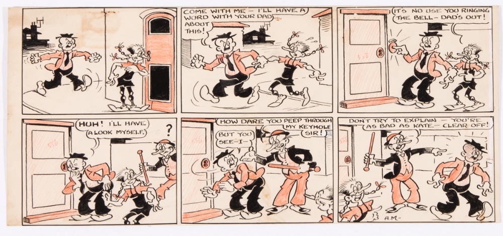 Keyhole Kate original artwork (early 1950s) drawn and initialled by ...