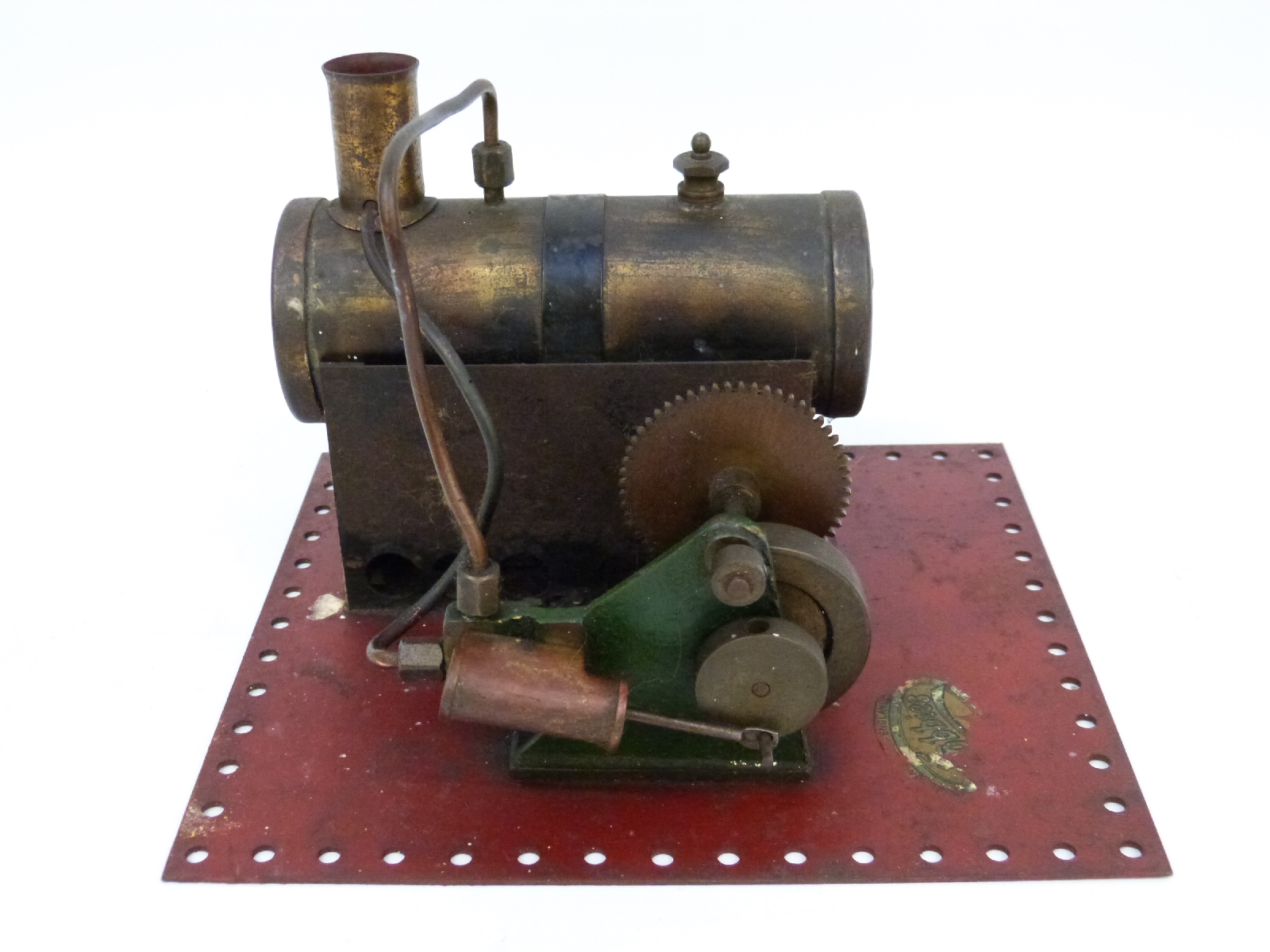 Hobbies SE3 live steam stationary engine on flat Meccano type base