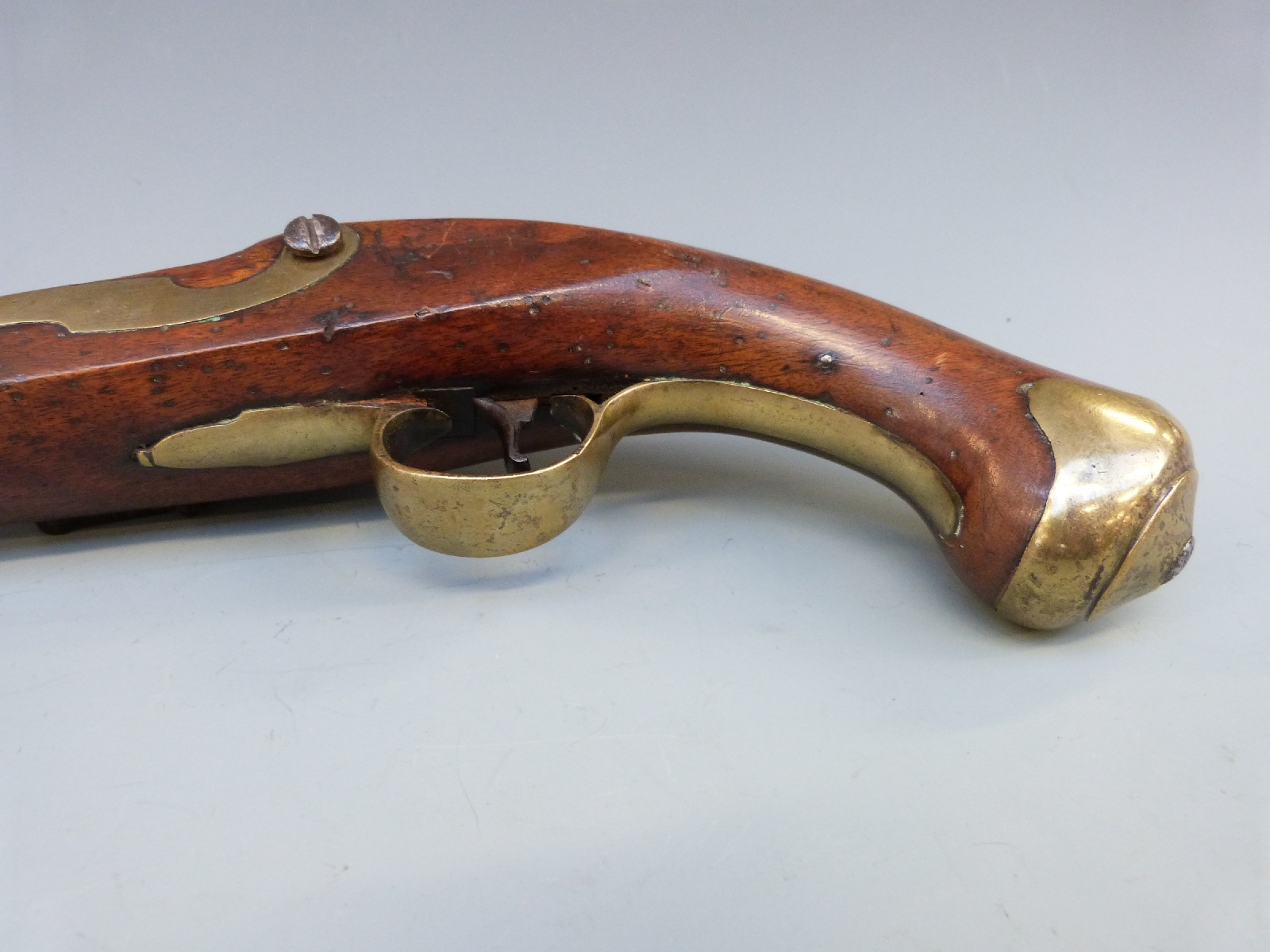 A flintlock hammer action Light Dragoon pistol with crown over GR ...