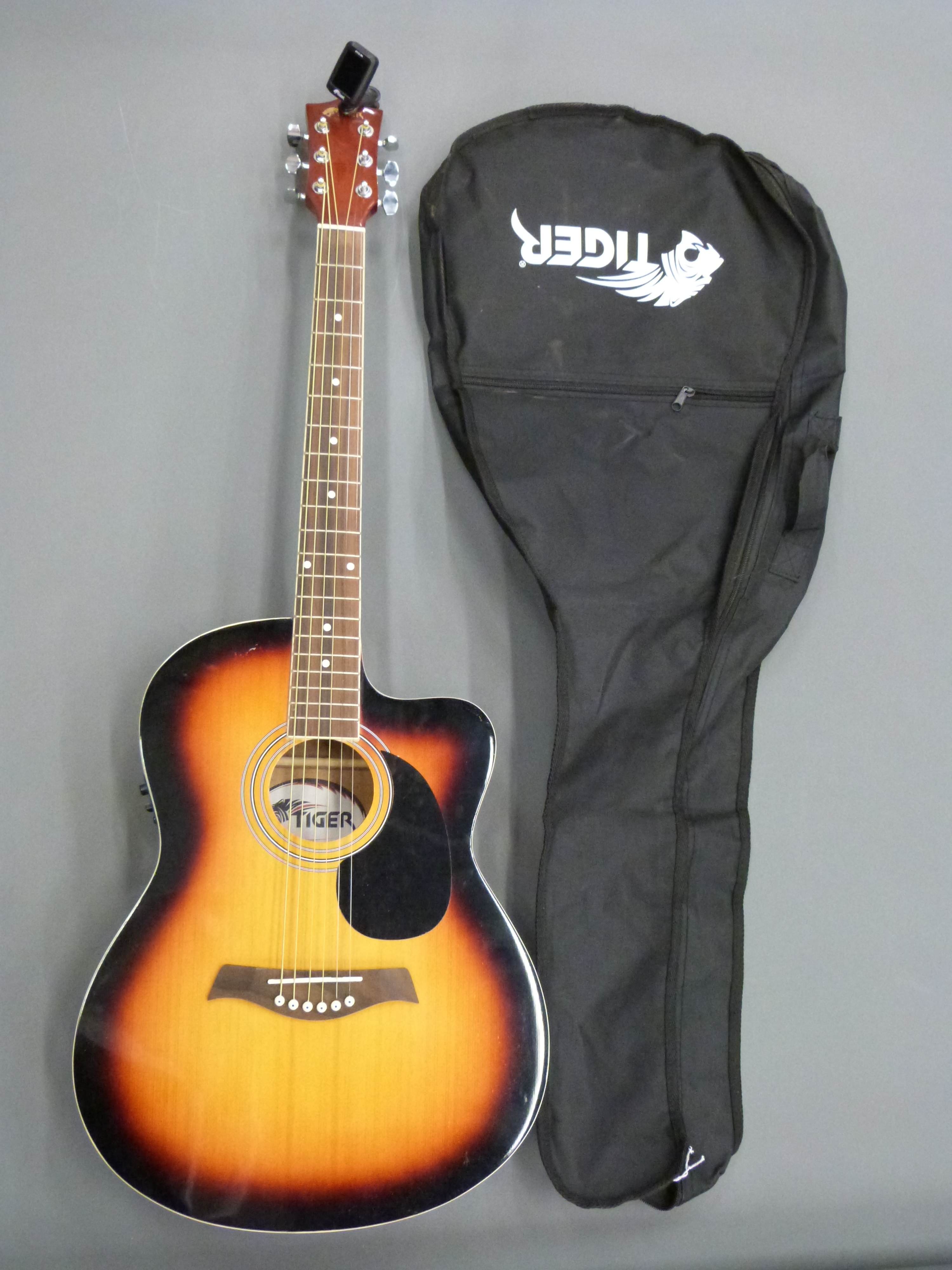 Tiger electric / acoustic guitar with classical style body and six ...
