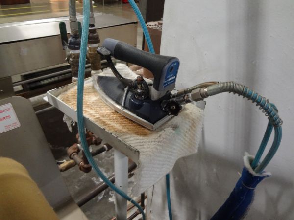 FORENTA MODEL 54VLDP STEAM DRAPERY PRESS W/ IRON ATTACHMENT; S/N ...