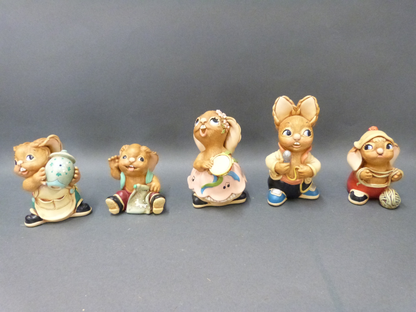 A collection of Pendelfin rabbits etc