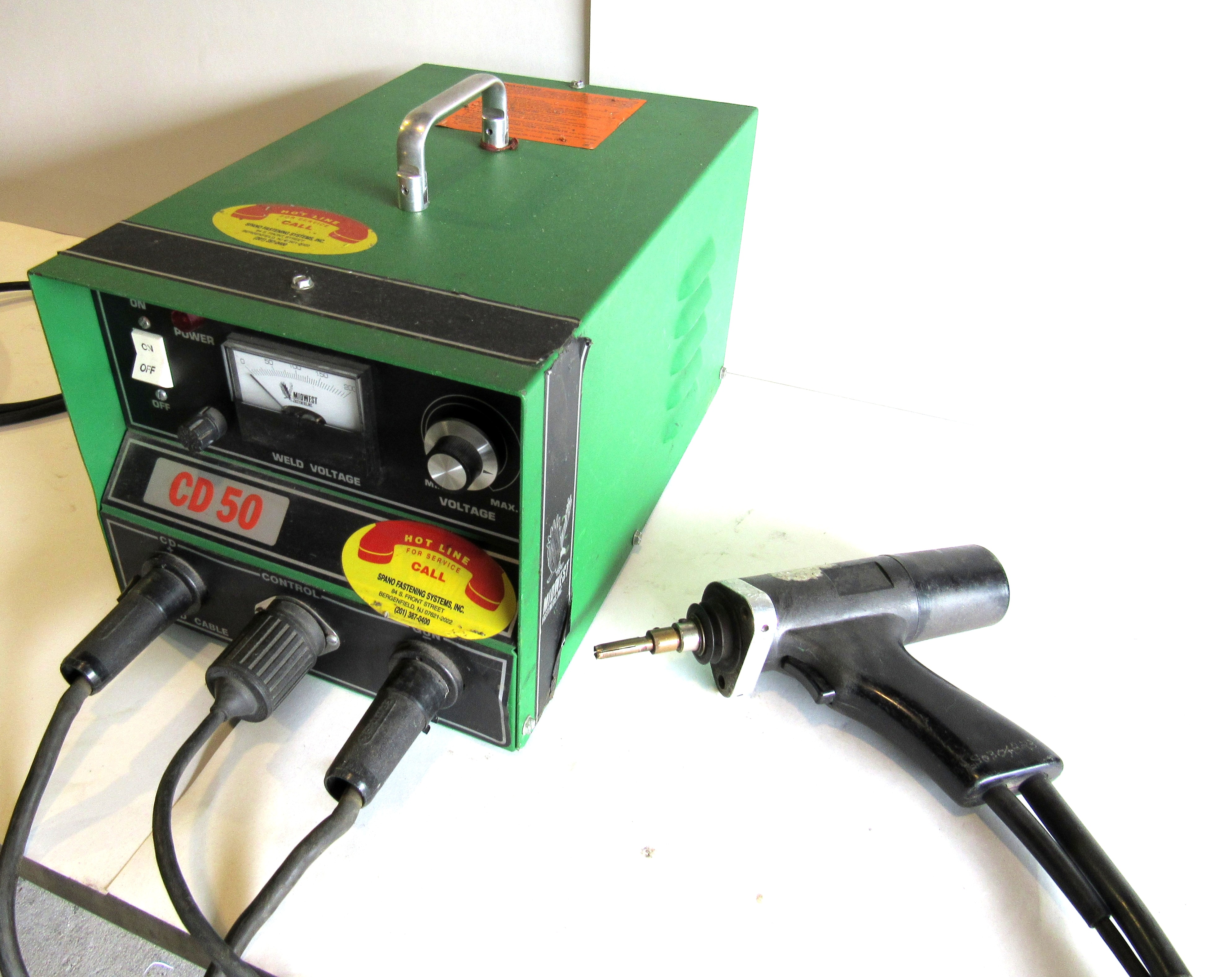 Midwest Mod.CD-50 Stud Welder -S/N 50-0304-451, 15' Ground Cable, CD-2 ...