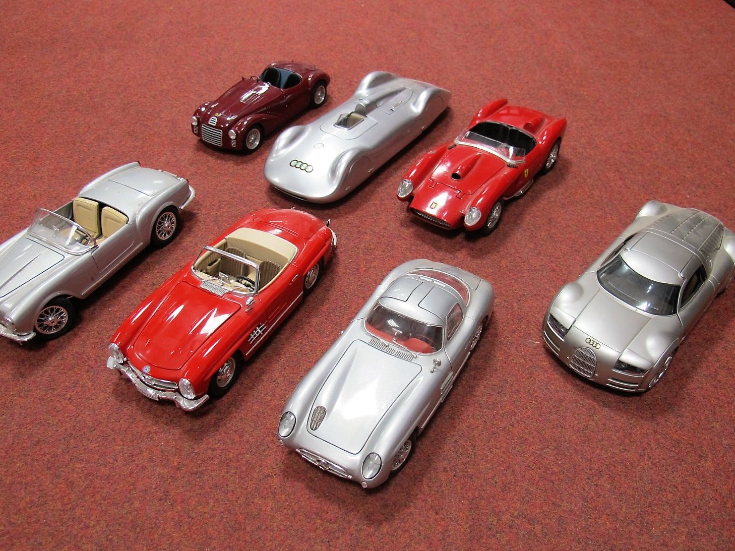 Seven 1:18th Scale Highly Detailed Diecast Model Cars, by Revell, Hot ...
