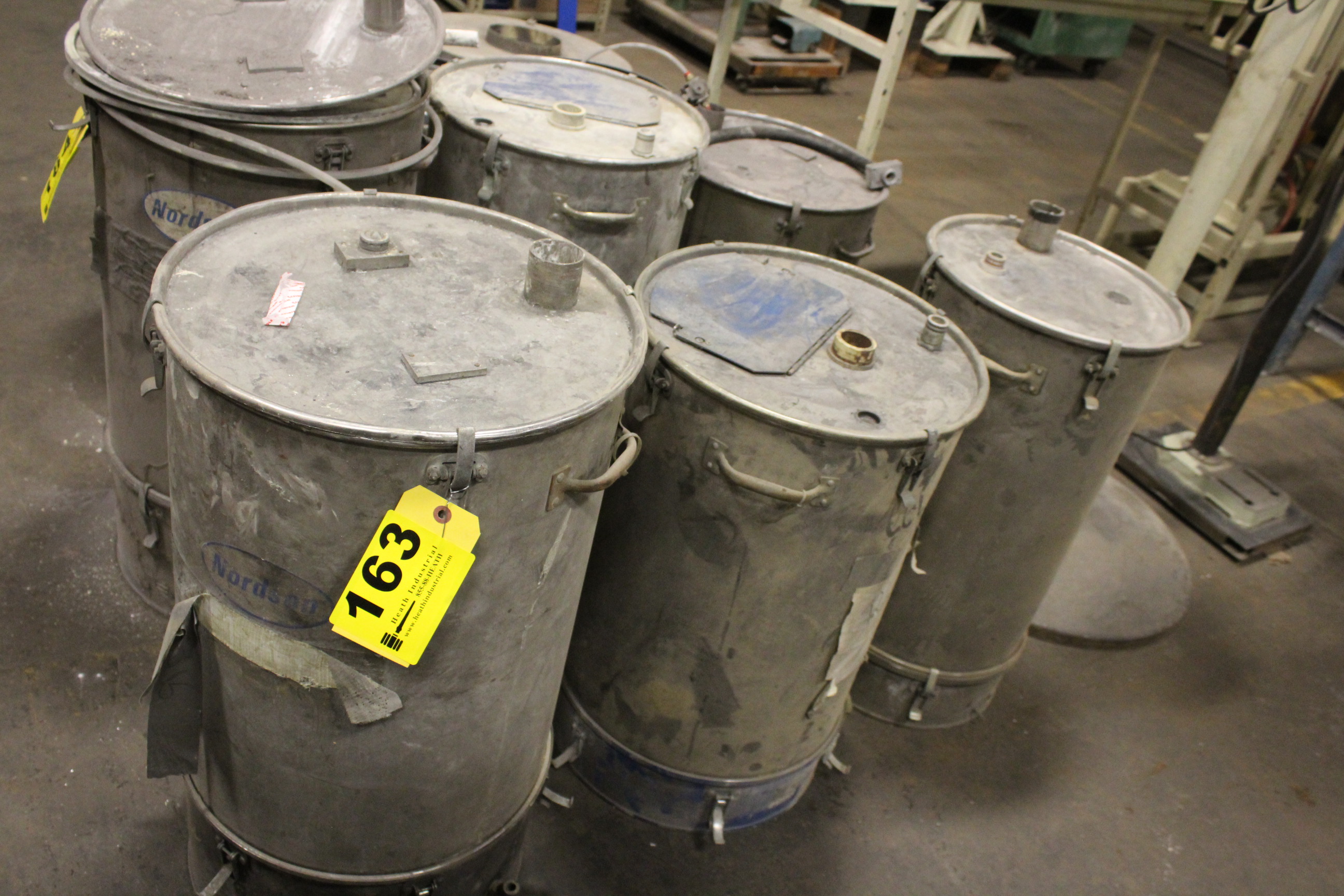 (3) NORDSON POWDER HOPPERS