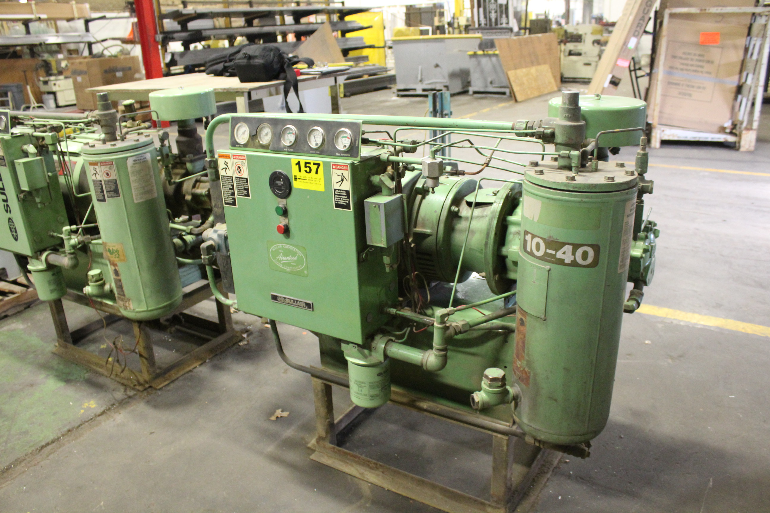 SULLAIR MODEL 10-40 AC/AC ROTARY SCREW AIR COMPRESSOR, WITH TECO 40-HP ...