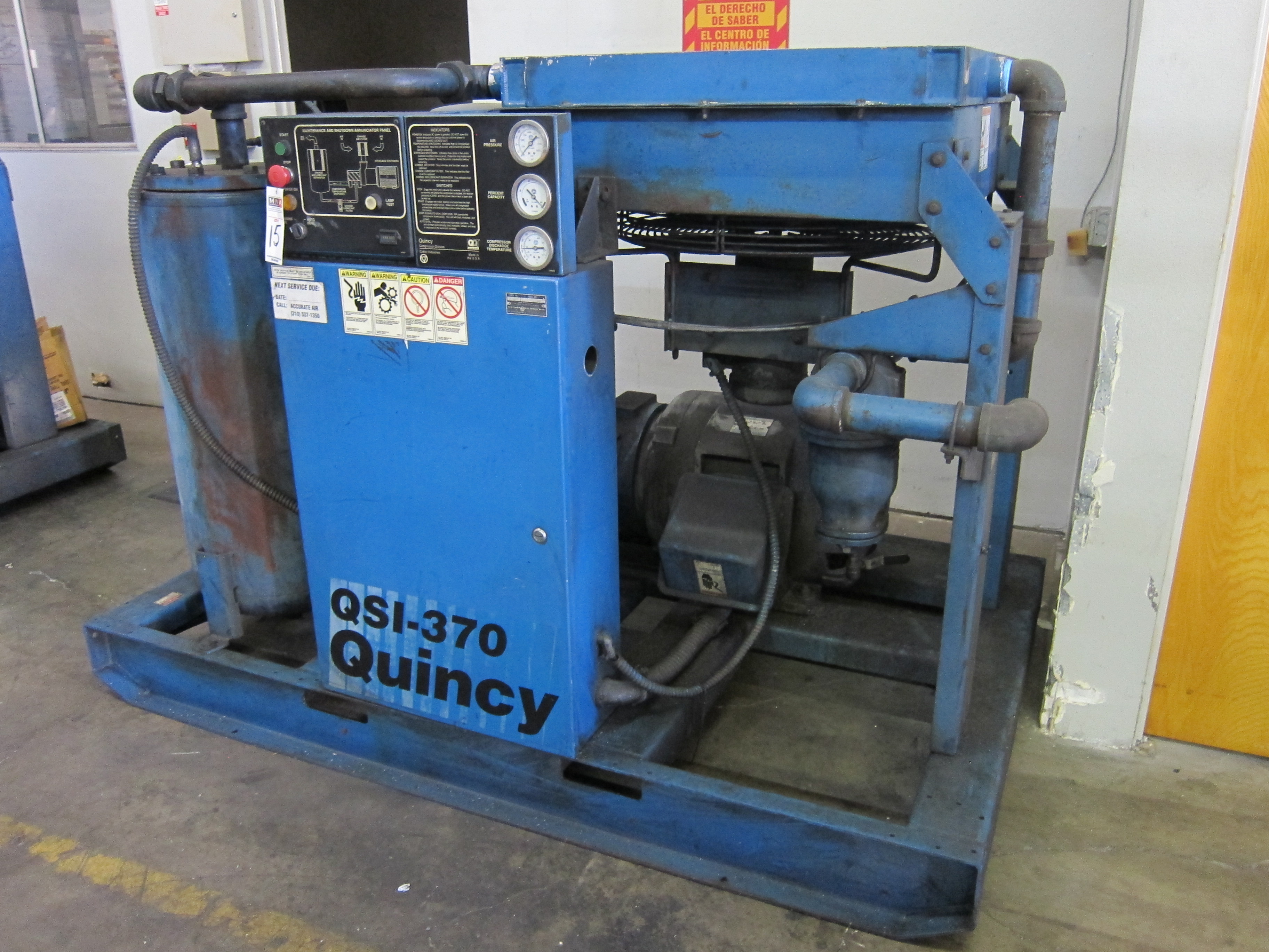 QUINCY QSI-370 AIR COMPRESSOR S/N 99812