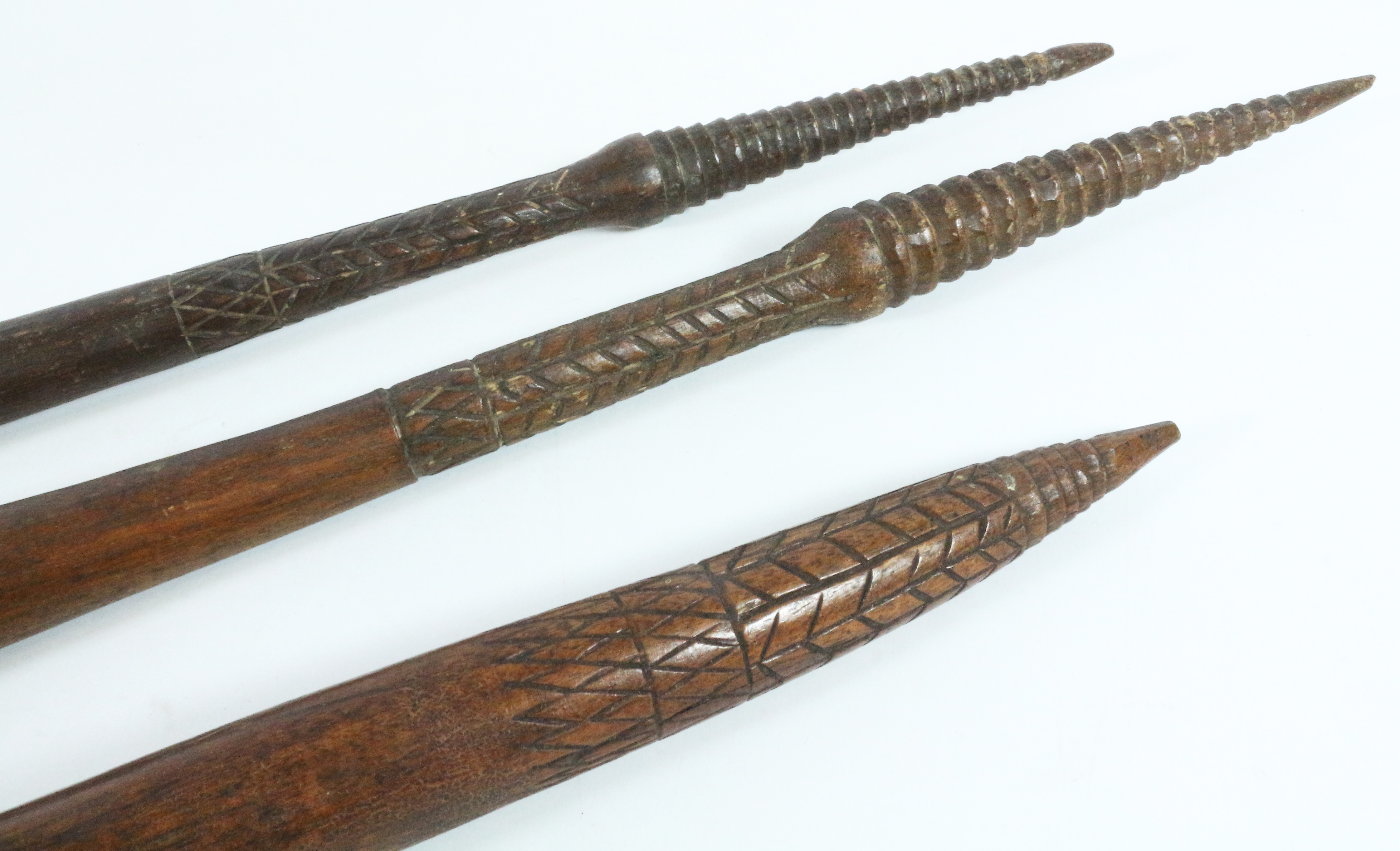 Two 19th century Australian Aboriginal Throwing Clubs & a similar club ...