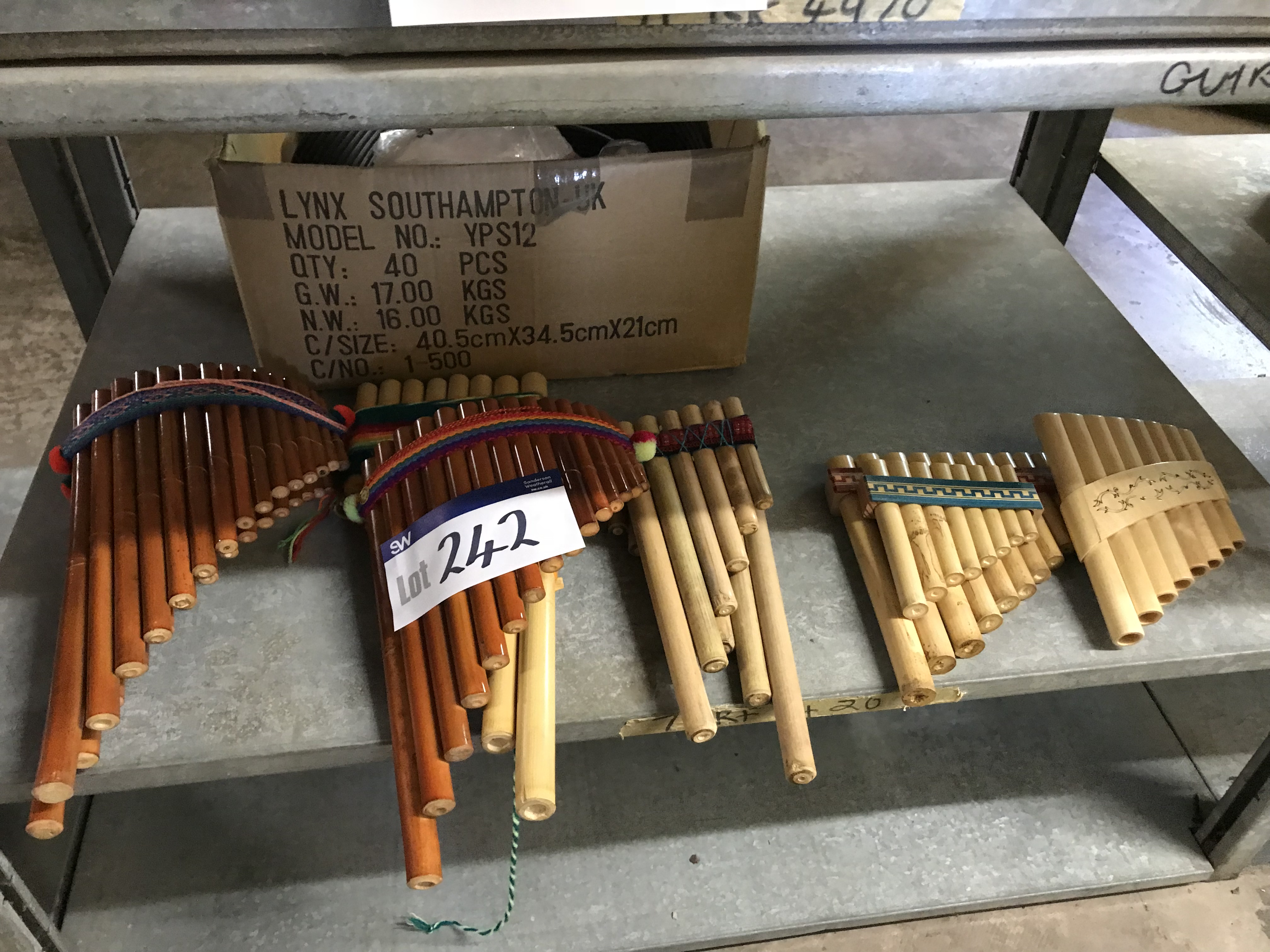 Quantity of Wooden Windpipes as set out on shelf