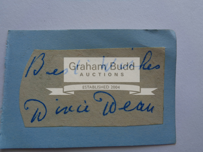 Dixie Dean autograph,in ink, an album page cut-out; sold with a picture ...