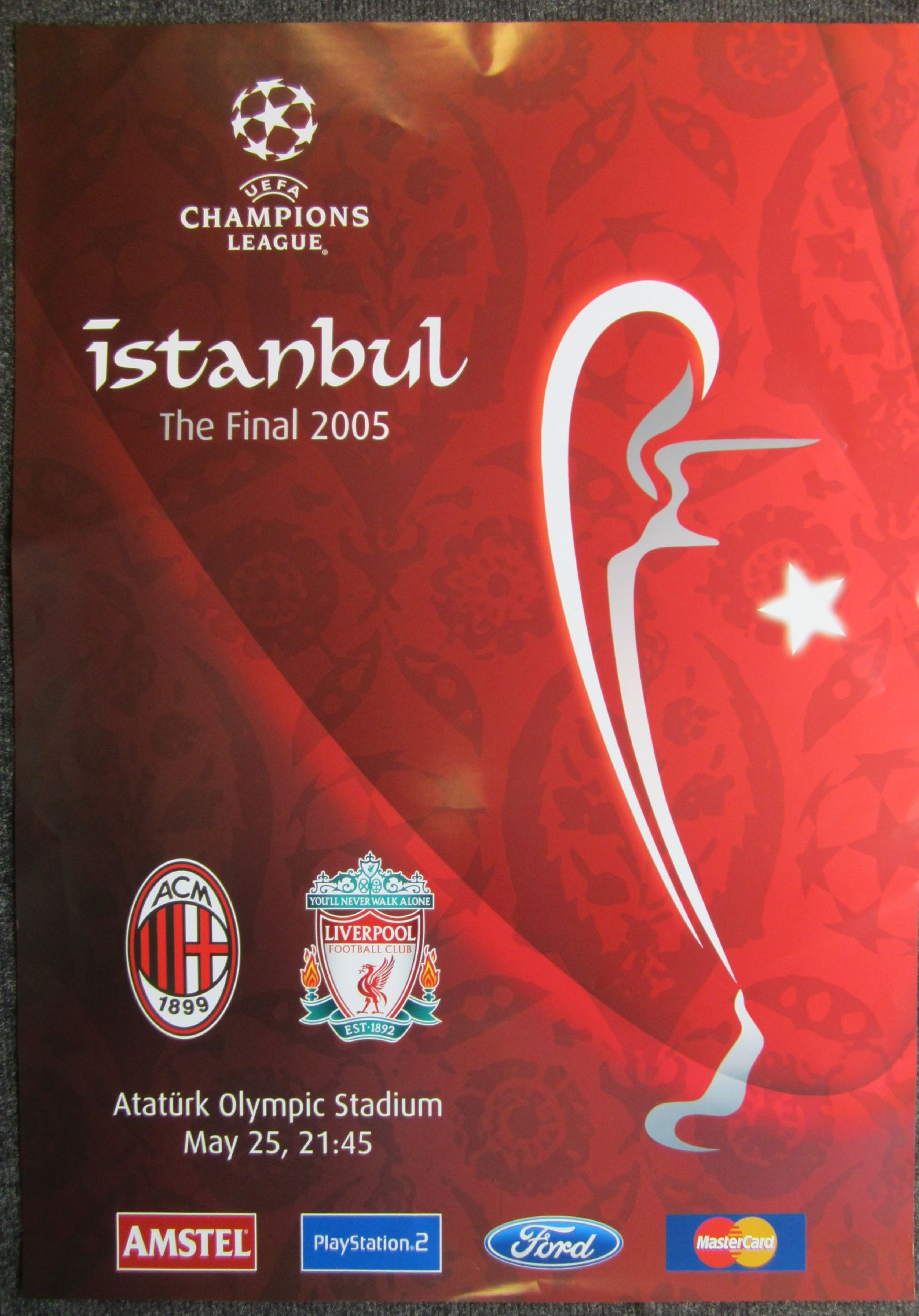 2005 CHAMPIONS LEAGUE FINAL A large 27" X 19" official colour poster ...