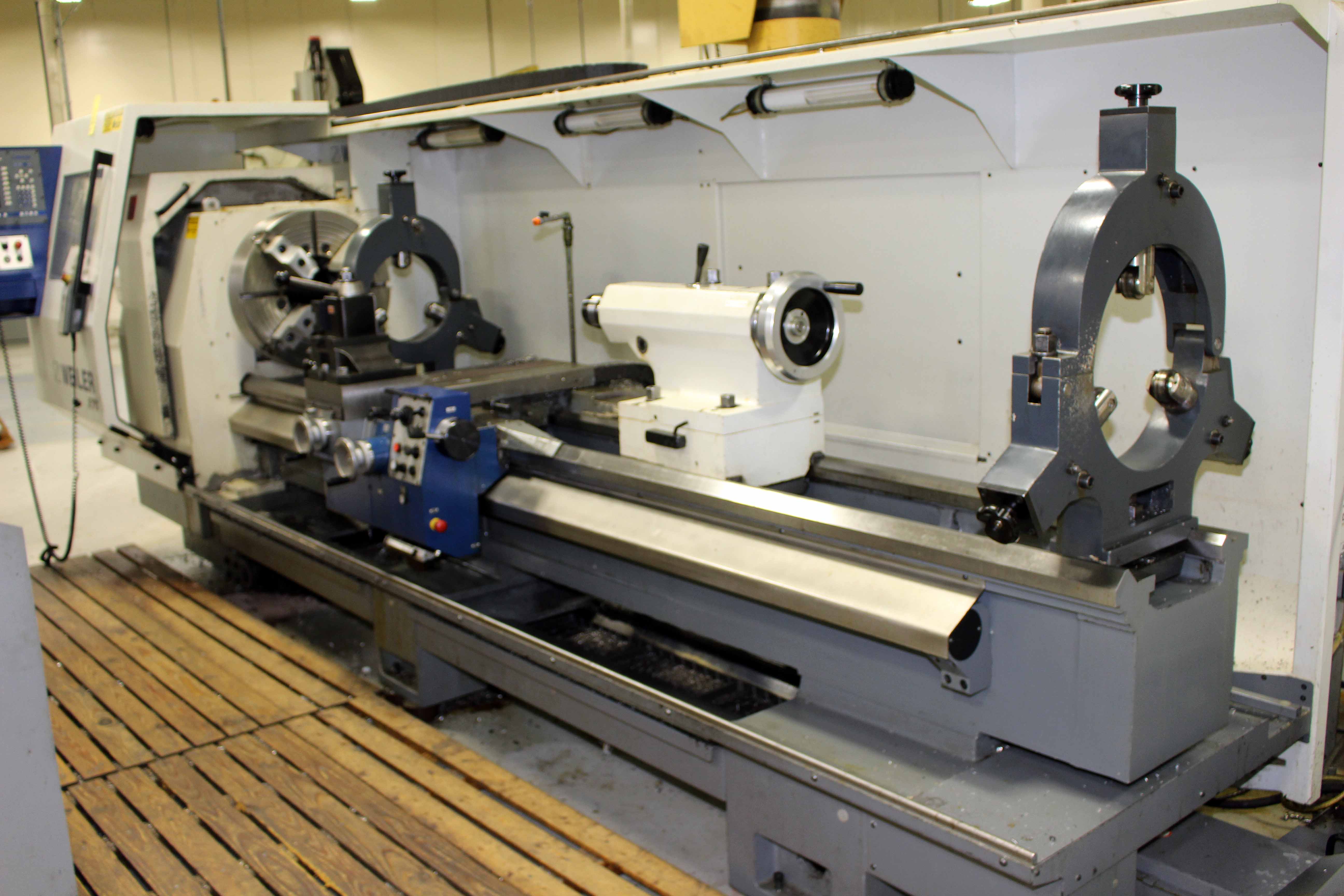 CNC HOLLOW SPINDLE FLATBED LATHE, WEILER 28.34" X 118â€ MDL. E70X3000 ...