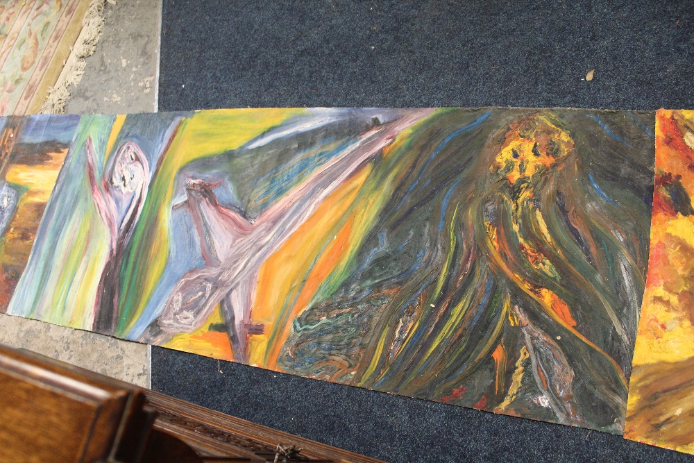 MARY BARNES (1923 - 2001). 'The Way of the Cross', signed, oil on ...