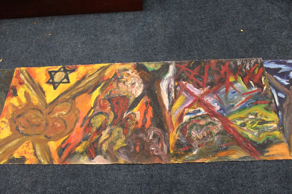 MARY BARNES (1923 - 2001). 'The Way of the Cross', signed, oil on ...